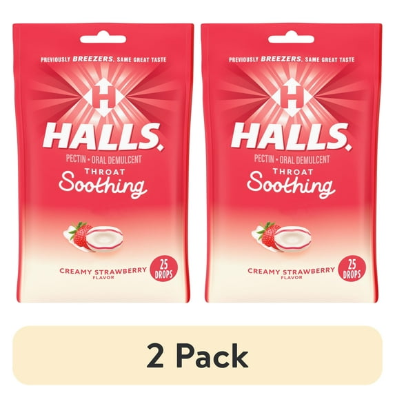 (2 pack) HALLS Throat Soothing (Previously HALLS Breezers) Creamy ...