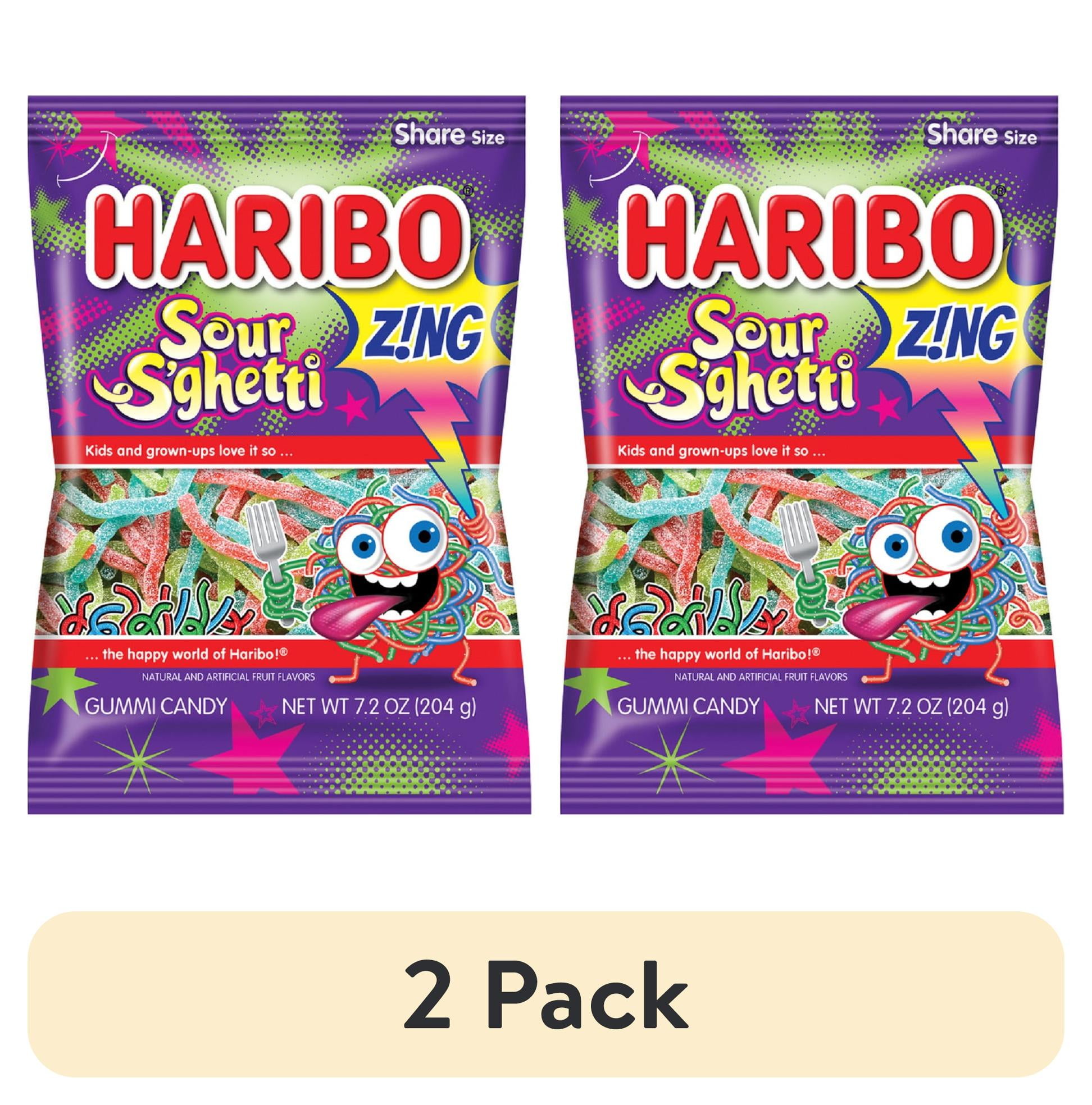 (2 pack) HARIBO Zing Sour S'ghetti Gummies Original Assorted Fruit ...