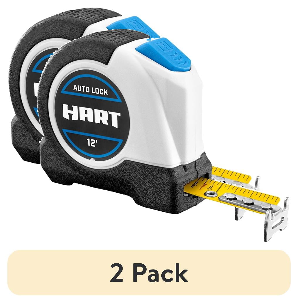 (2 pack) HART 12-Foot Auto-Lock Tape Measure - Walmart.com