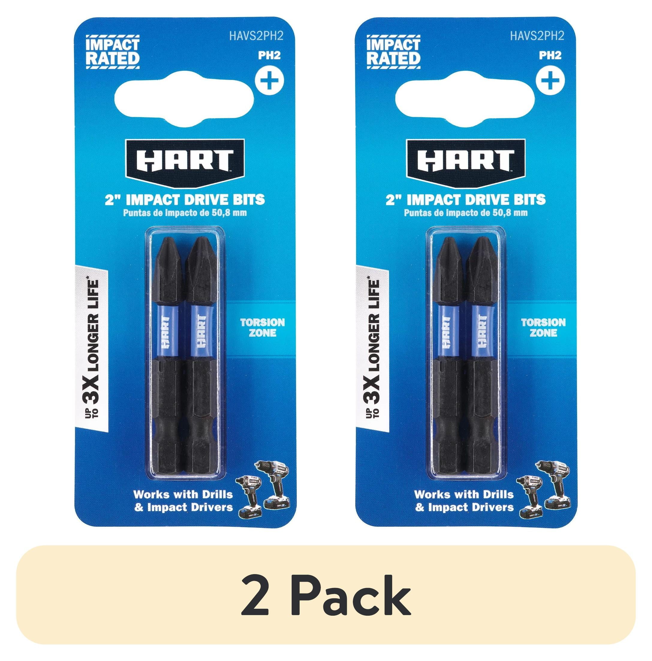 (2 pack) HART 2-Piece 2-inch Impact Drive Bit Set (PH2) - Walmart.com