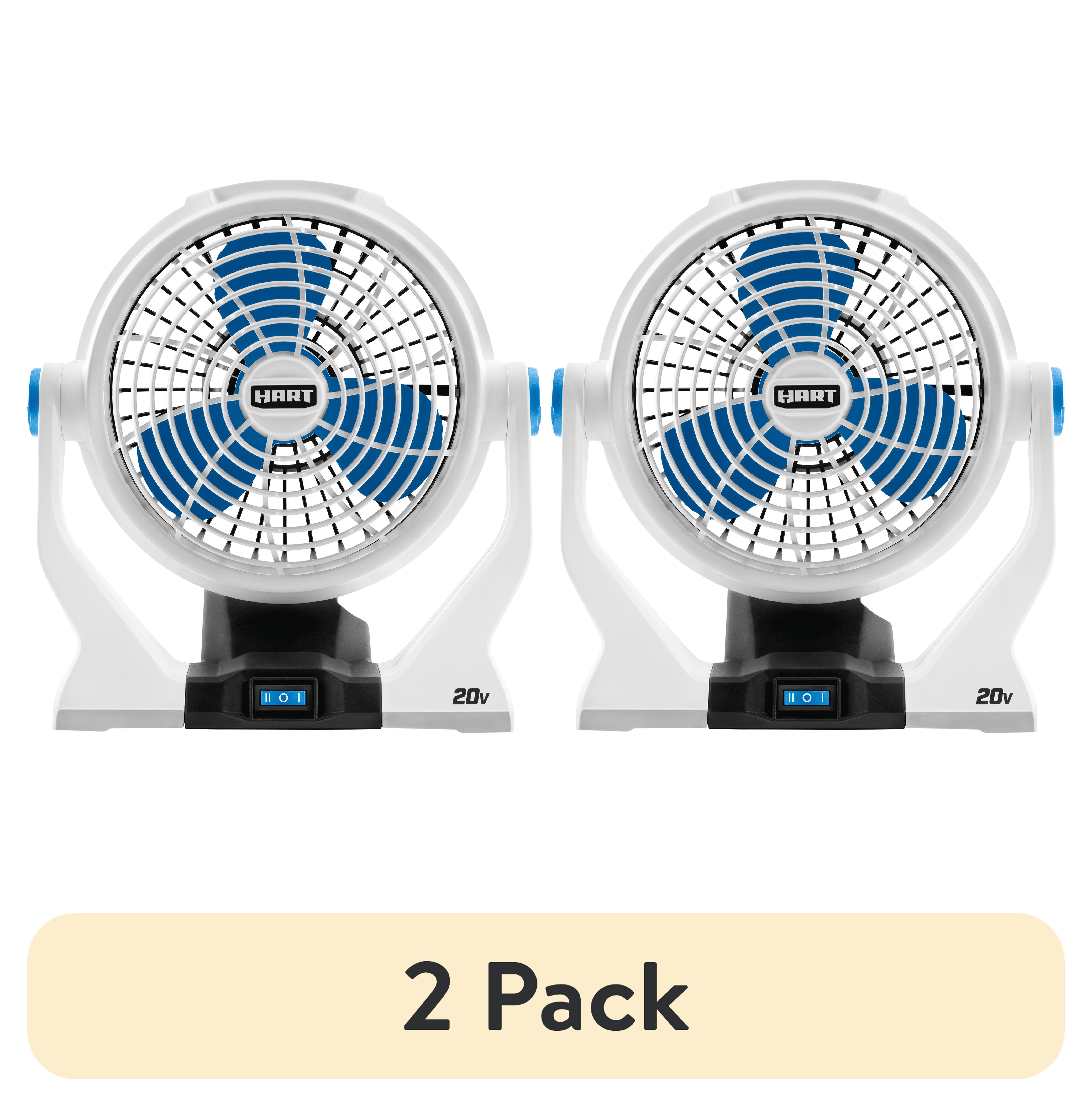 (2 pack) HART 20-Volt Cordless 2-Speed 7.5-Inch Fan (Battery Not ...