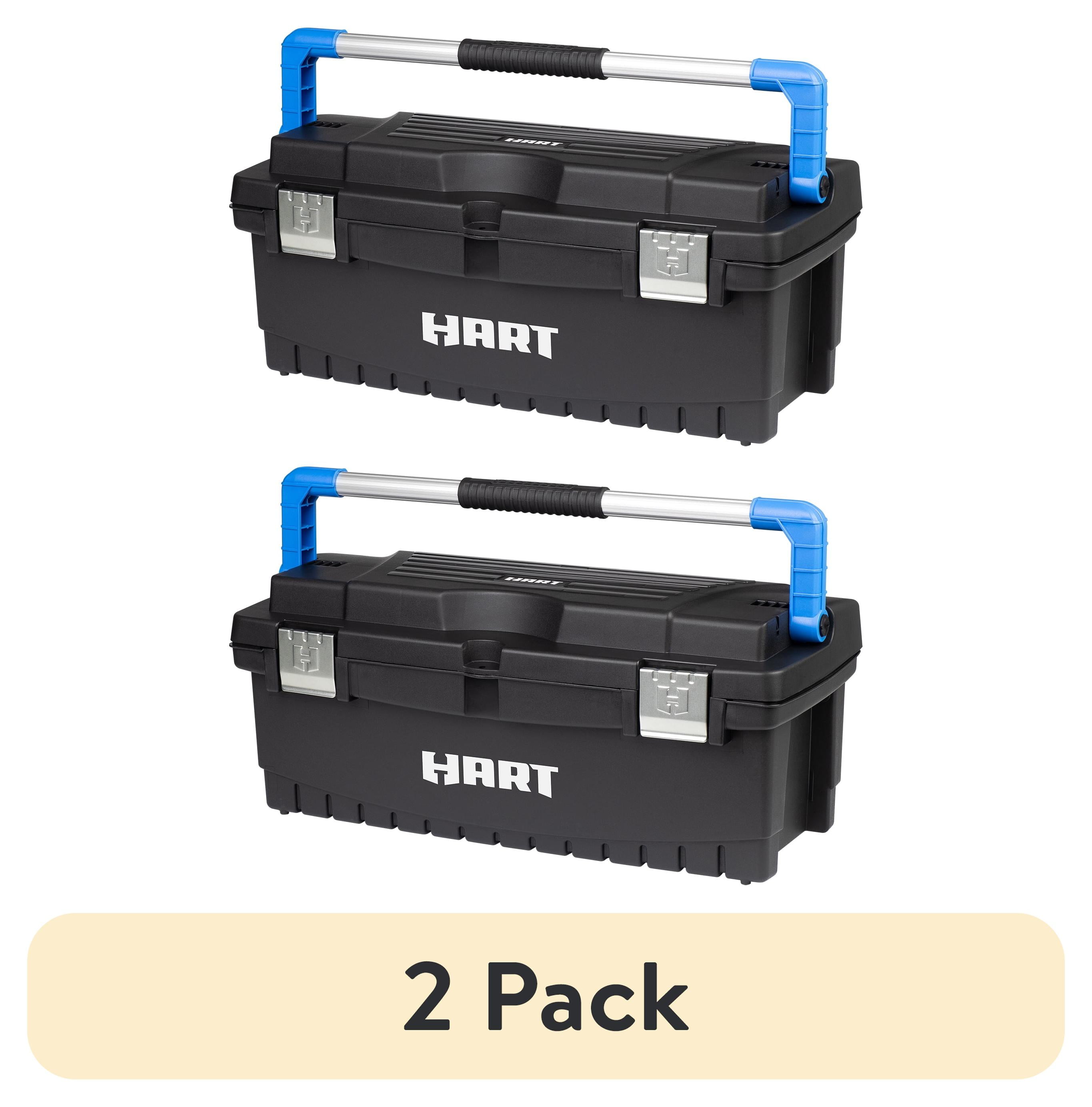 (2 pack) HART 26" Toolbox, Resin Tool Storage and Organization, Black ...