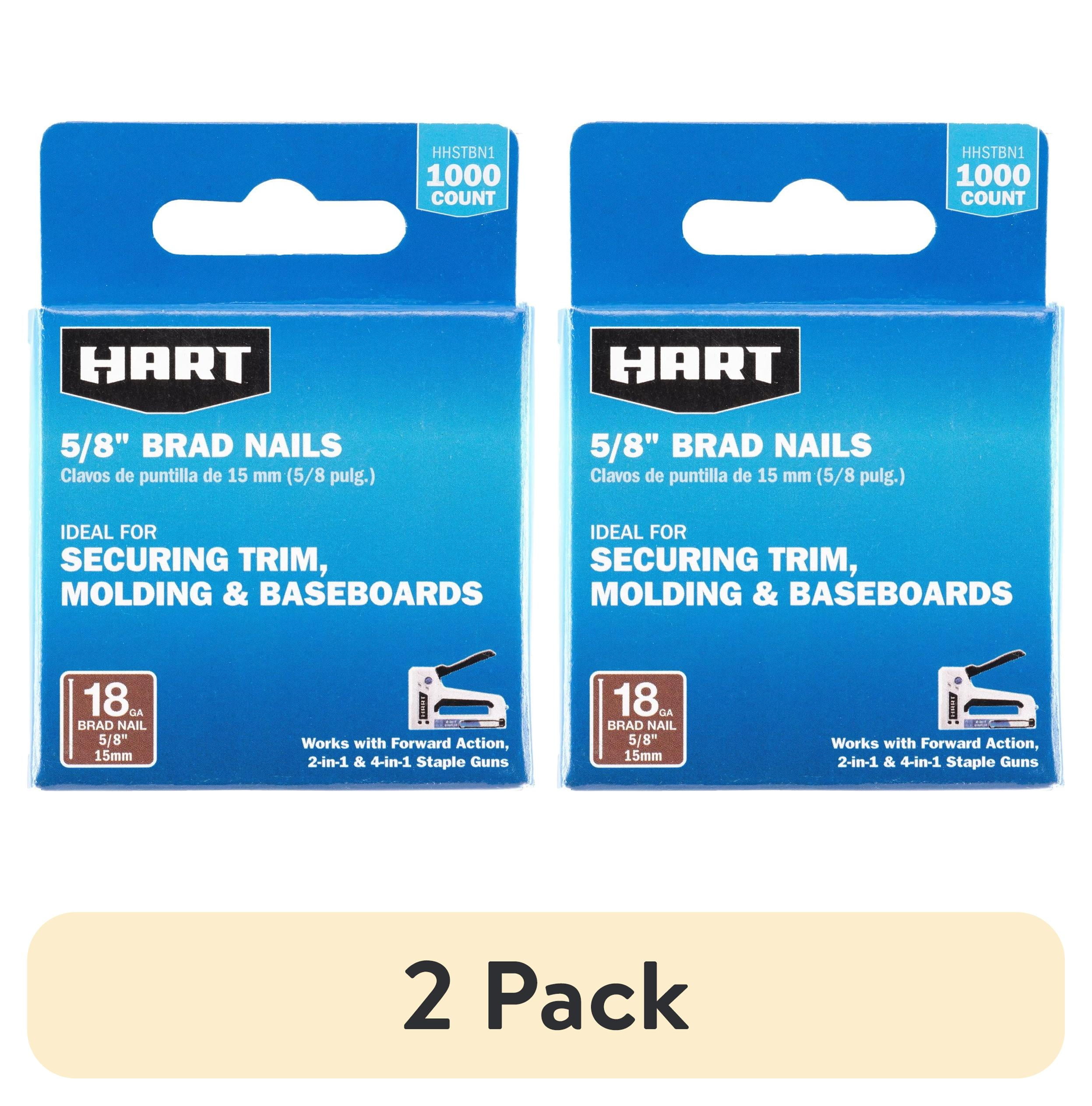 (2 pack) HART 5/8-inch Brad Nails (1,000 Count) for Securing Trim ...