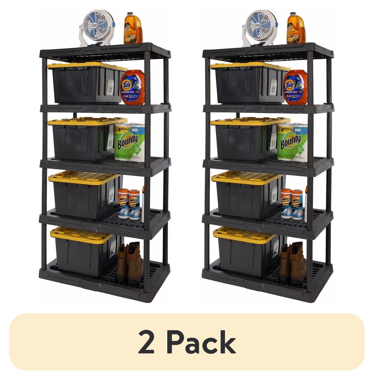 (2 pack) HART 5 Tier 36" W x 24" D x 72" H Heavy-Duty Plastic ...