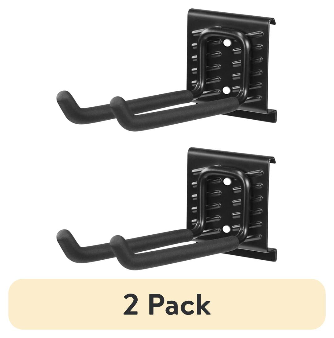 (2 pack) HART Garage Storage Double Hook, Durable Steel with Rubber ...