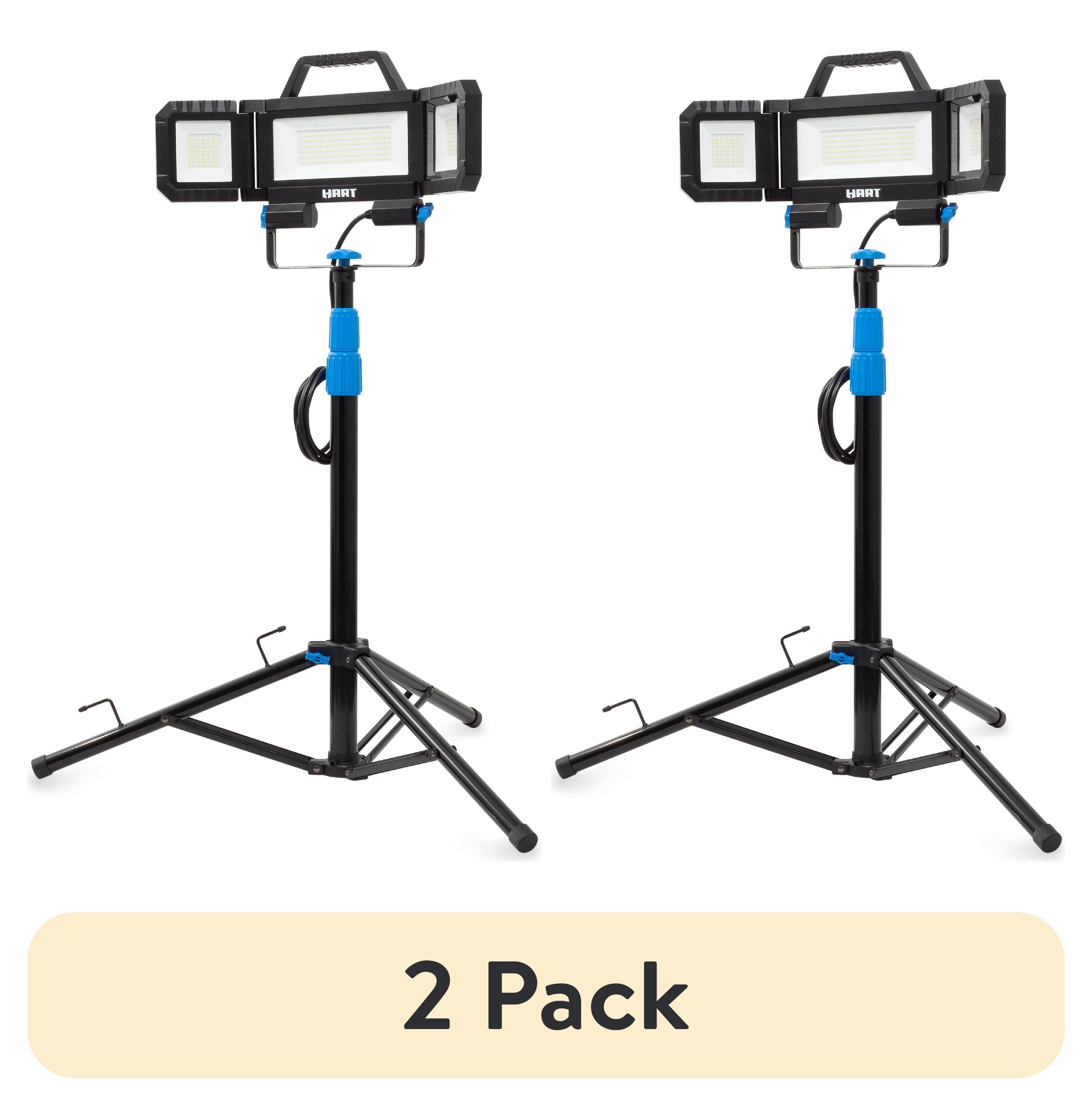 (2 pack) HART Multi-Directional LED 3-Head 7000 Lumen Work Light with ...