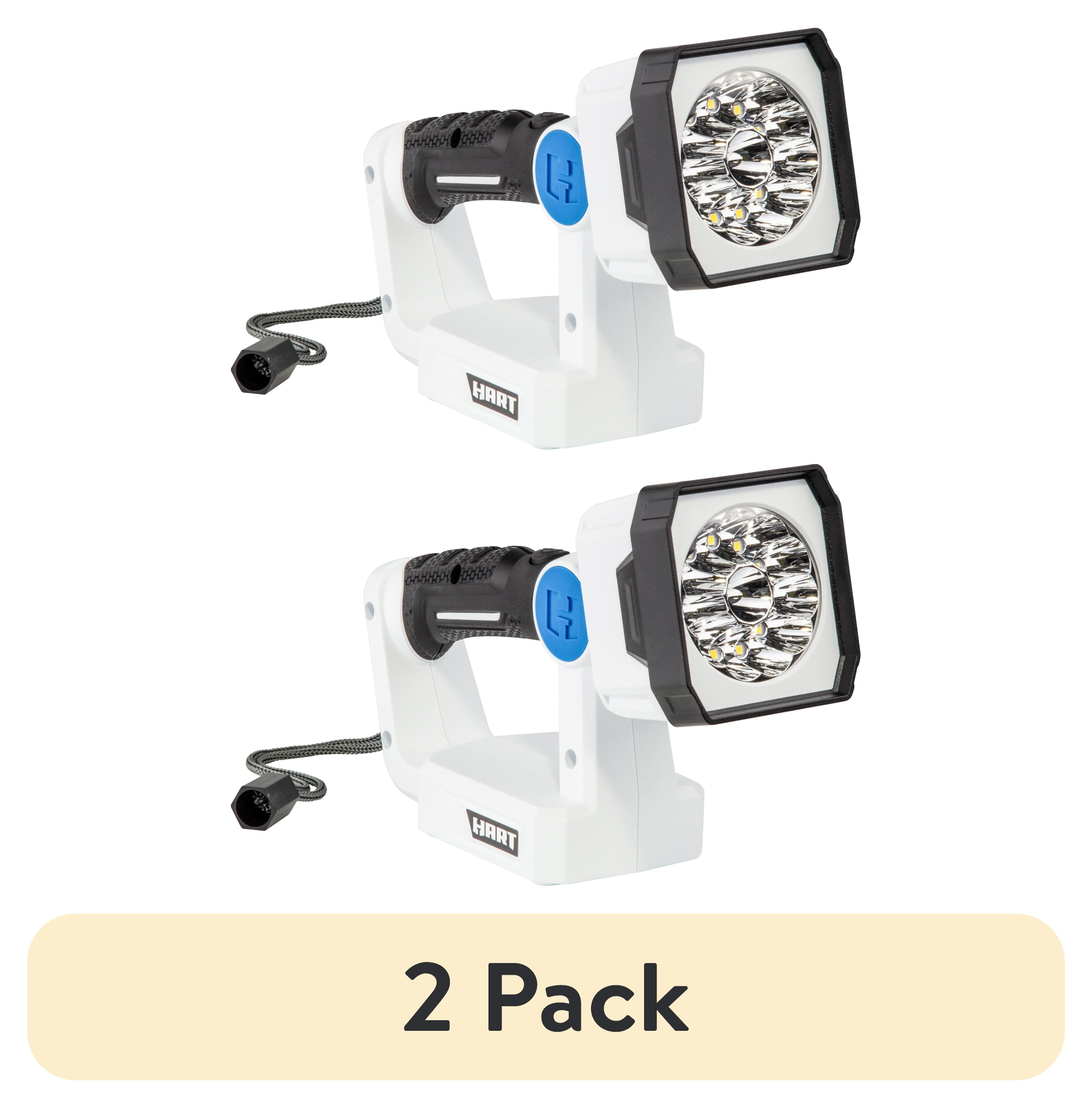 (2 pack) HART Rechargeable LED Area Spotlight, Pivoting Light Head ...