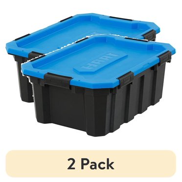 Tough Box 27 Gallon Stackable Heavy Duty Snap Lid Plastic Storage ...