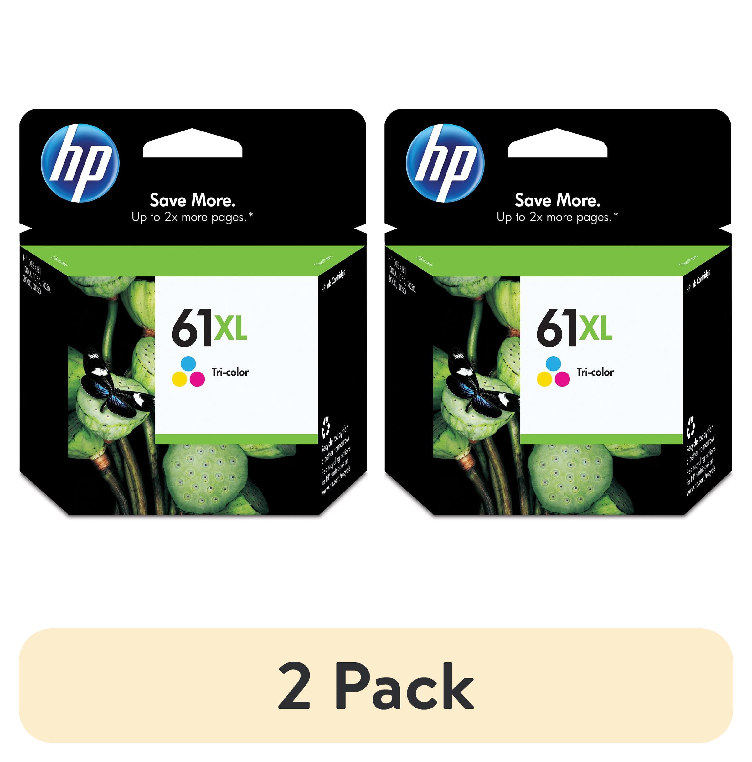 (2 pack) HP 61XL High Yield Tri-color Original Ink Cartridge, ~300 ...
