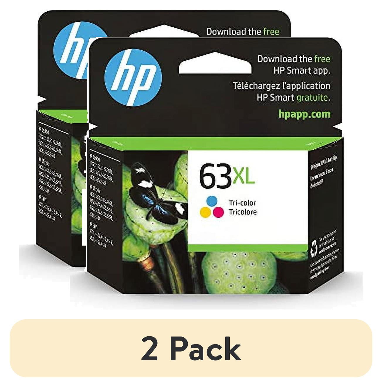 (2 pack) HP 63XL Tri-color High-yield Ink | Works with HP DeskJet 1112 ...