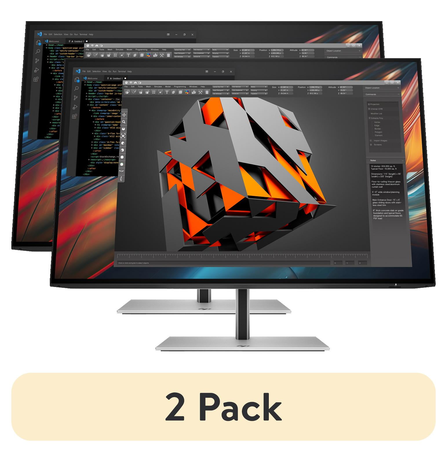 (2 pack) HP Series 7 Pro 24 inch WUXGA USB-C Monitor - 724pu 24" WUXGA ...
