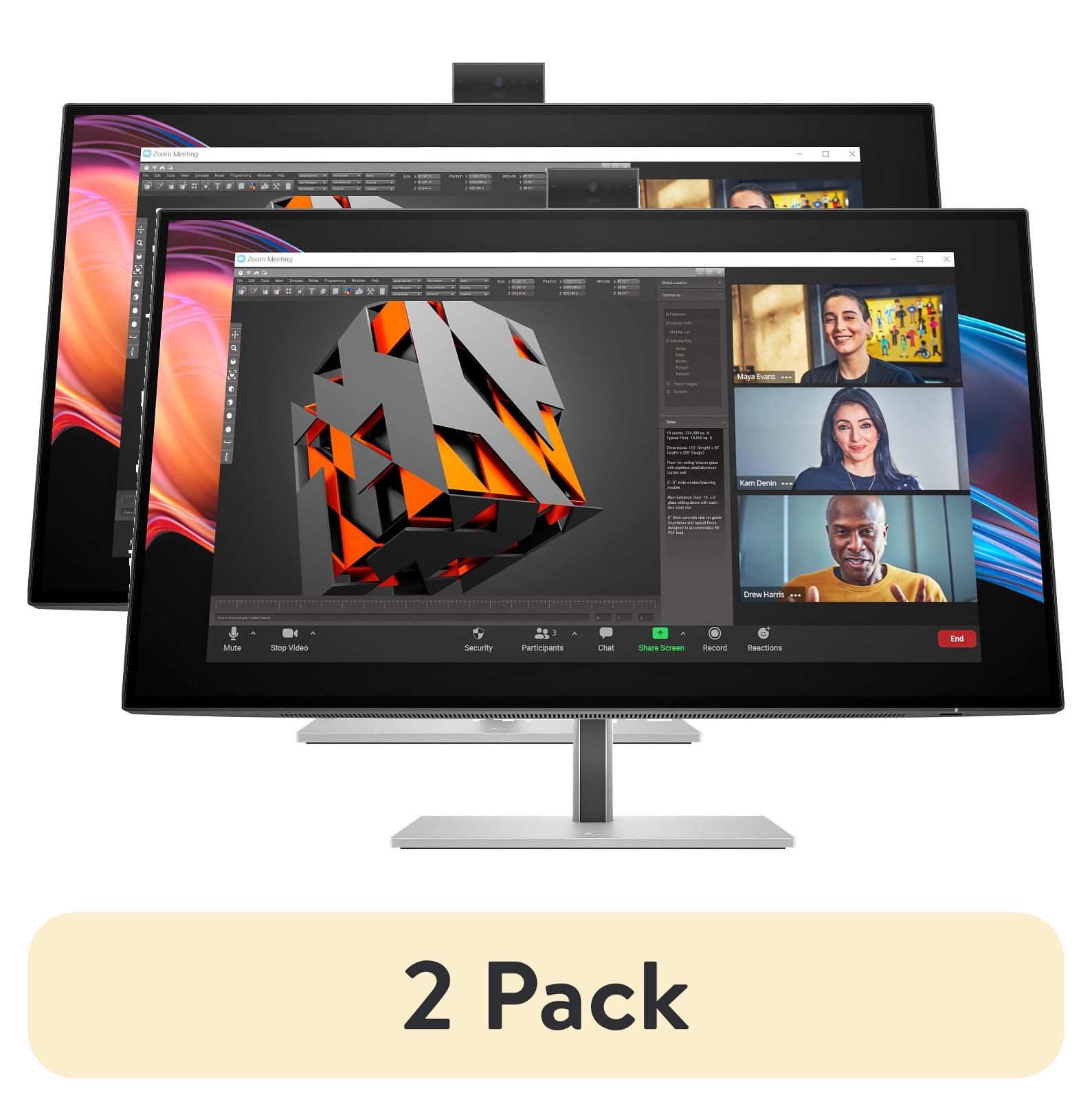 (2 pack) HP Series 7 Pro 27 inch 4K Conferencing Monitor - 727pm 27" 4K ...