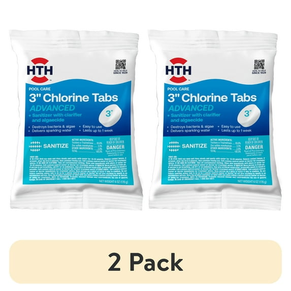 (2 pack) HTH Pool Care 3" Chlorine Tablet Advanced for Swimming Pools ...