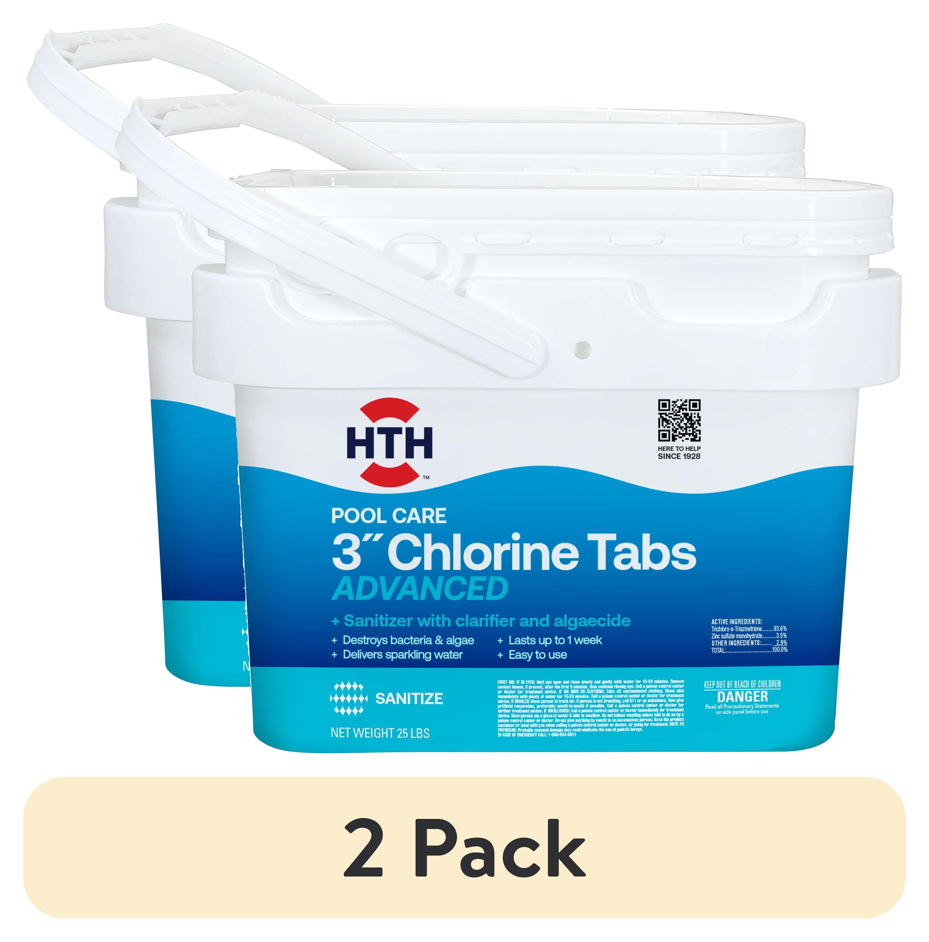 (2 pack) HTH Pool Care 3" Chlorine Tablets Advanced, Pool Chemical ...