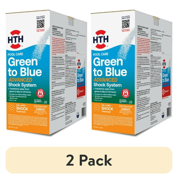 (2 pack) HTH Green to Blue Pool Shock Kit — Granules (Form), 4 lb ...