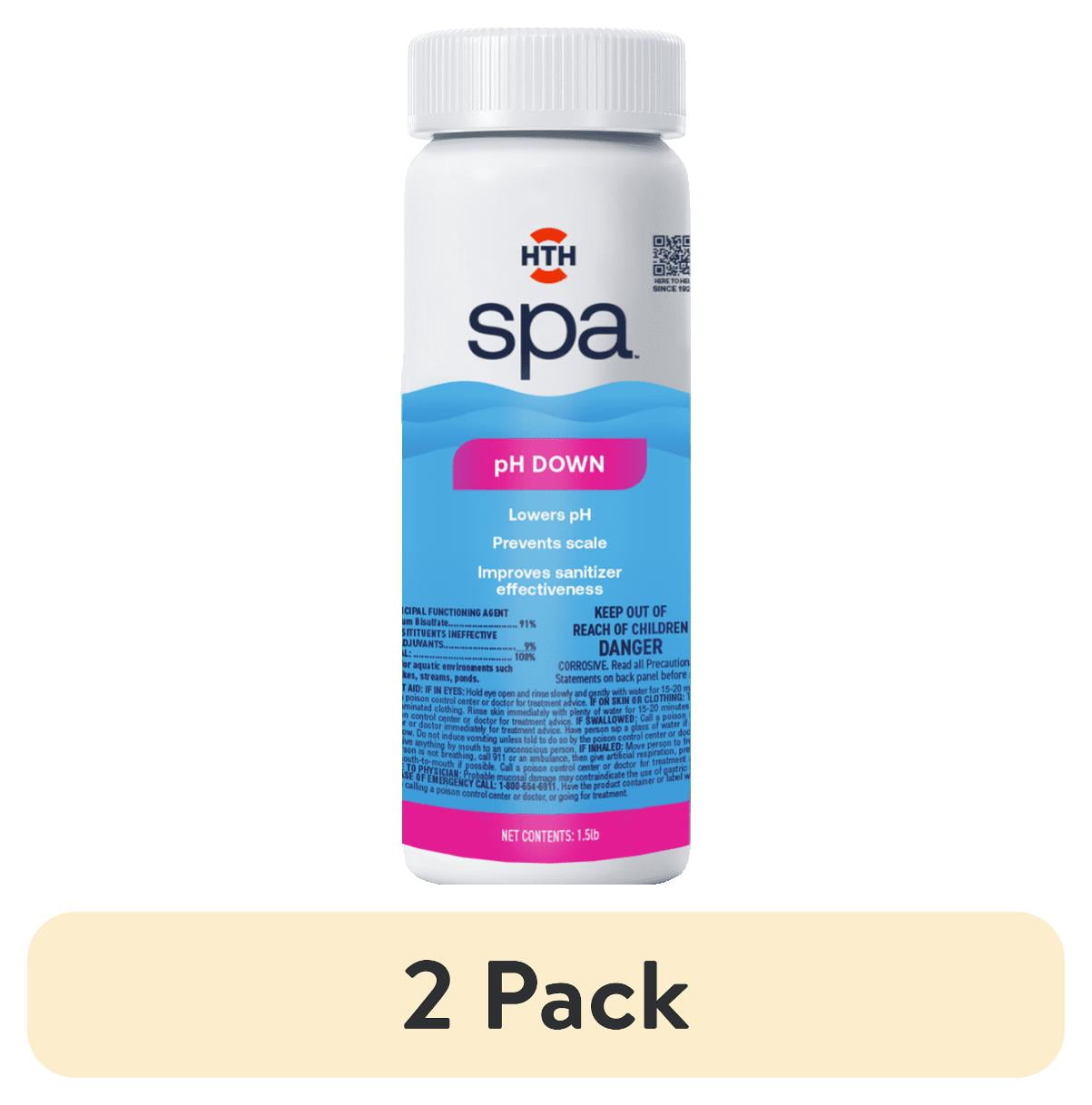 (2 pack) HTH Spa Care pH Down Powder, Pool and Spa pH Decreaser, 2.5 lb ...