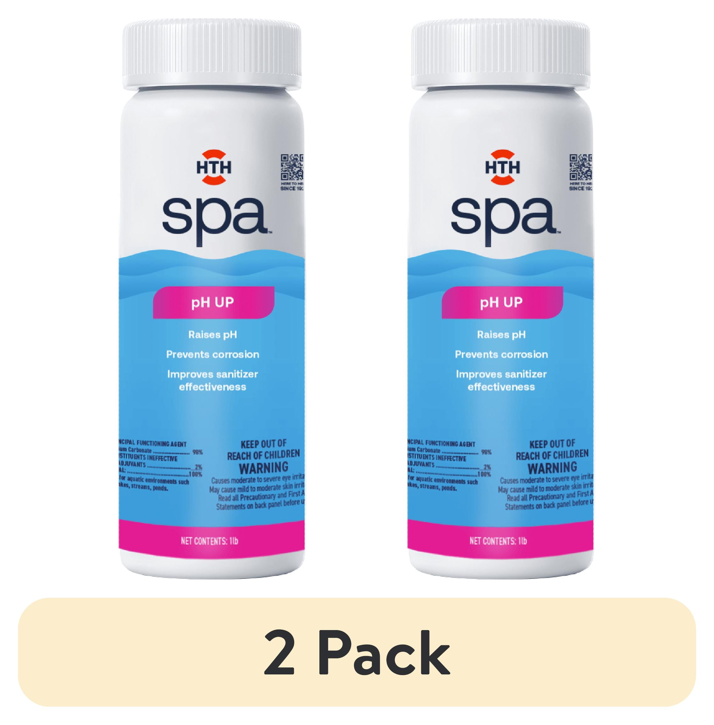 (2 pack) HTH Spa pH up, Increases pH for Spas & Hot Tubs, Powder, 2lb ...