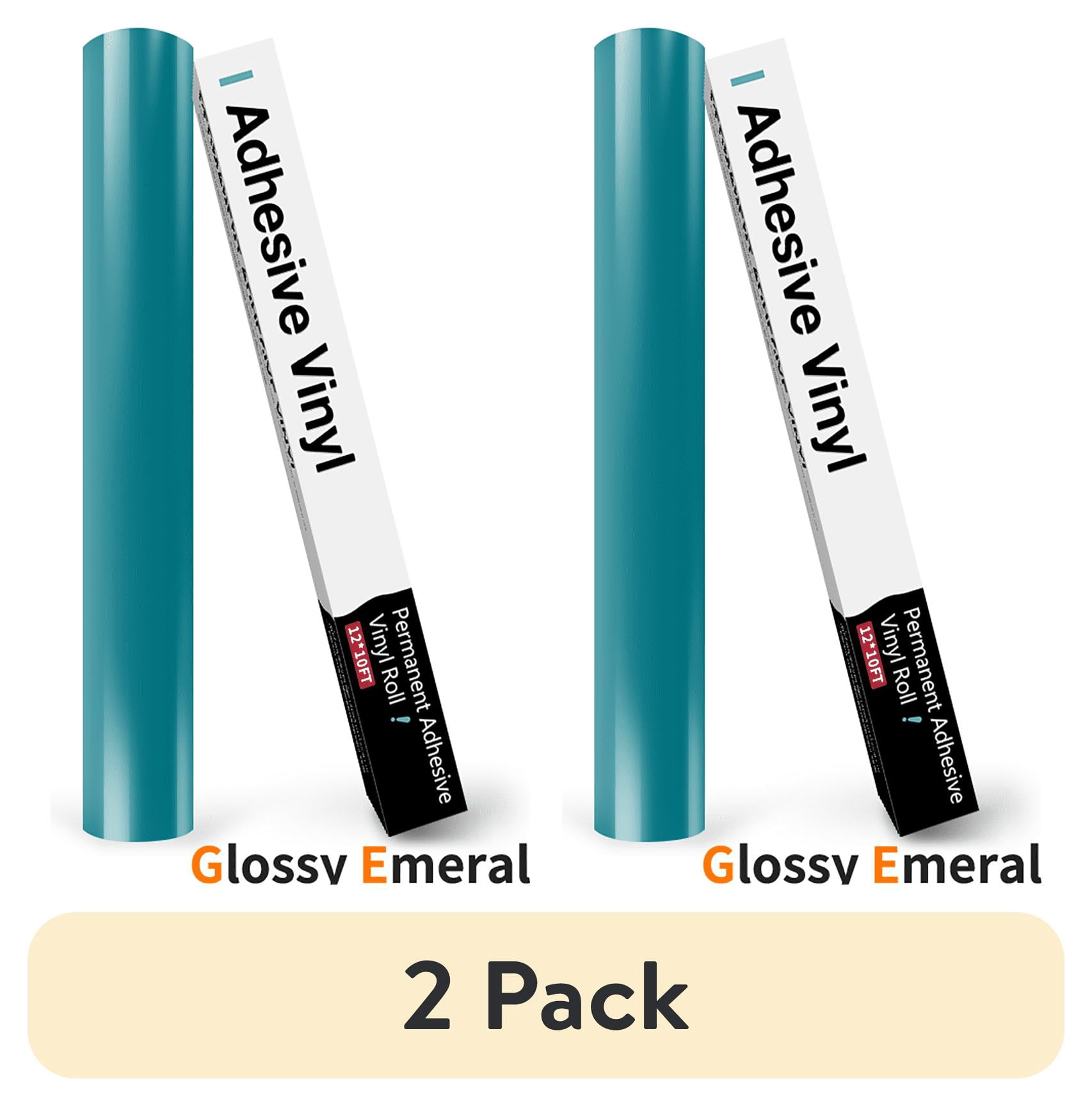 (2 pack) HTVRONT 12" x 10FT Glossy Emerald Green Permanent Adhesive ...