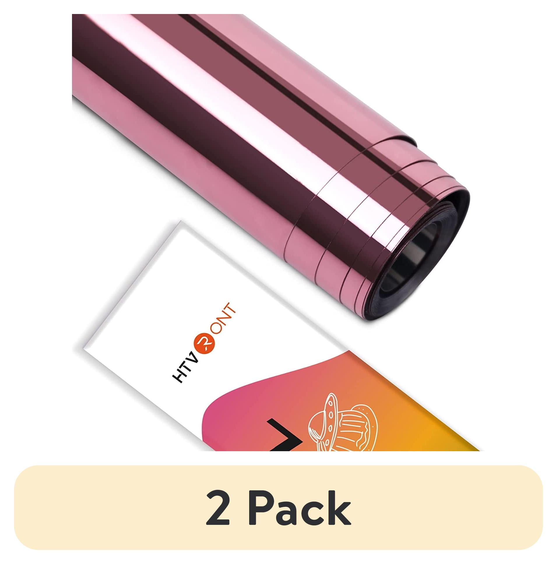 (2 pack) HTVRONT Rose Gold Mirror Metallic Permanent Adhesive Vinyl 12 ...