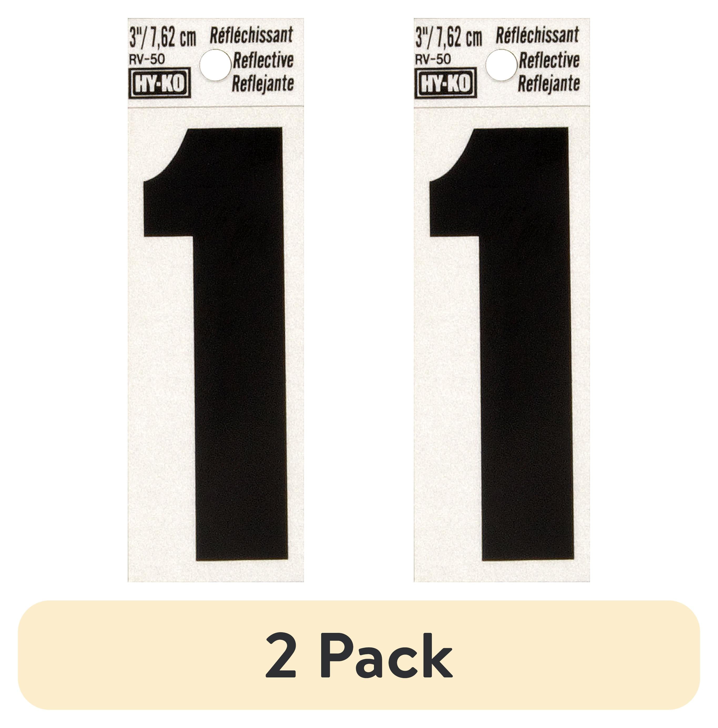 (2 pack) HY-KO 3" Reflective Vinyl Number 1 - Walmart.com
