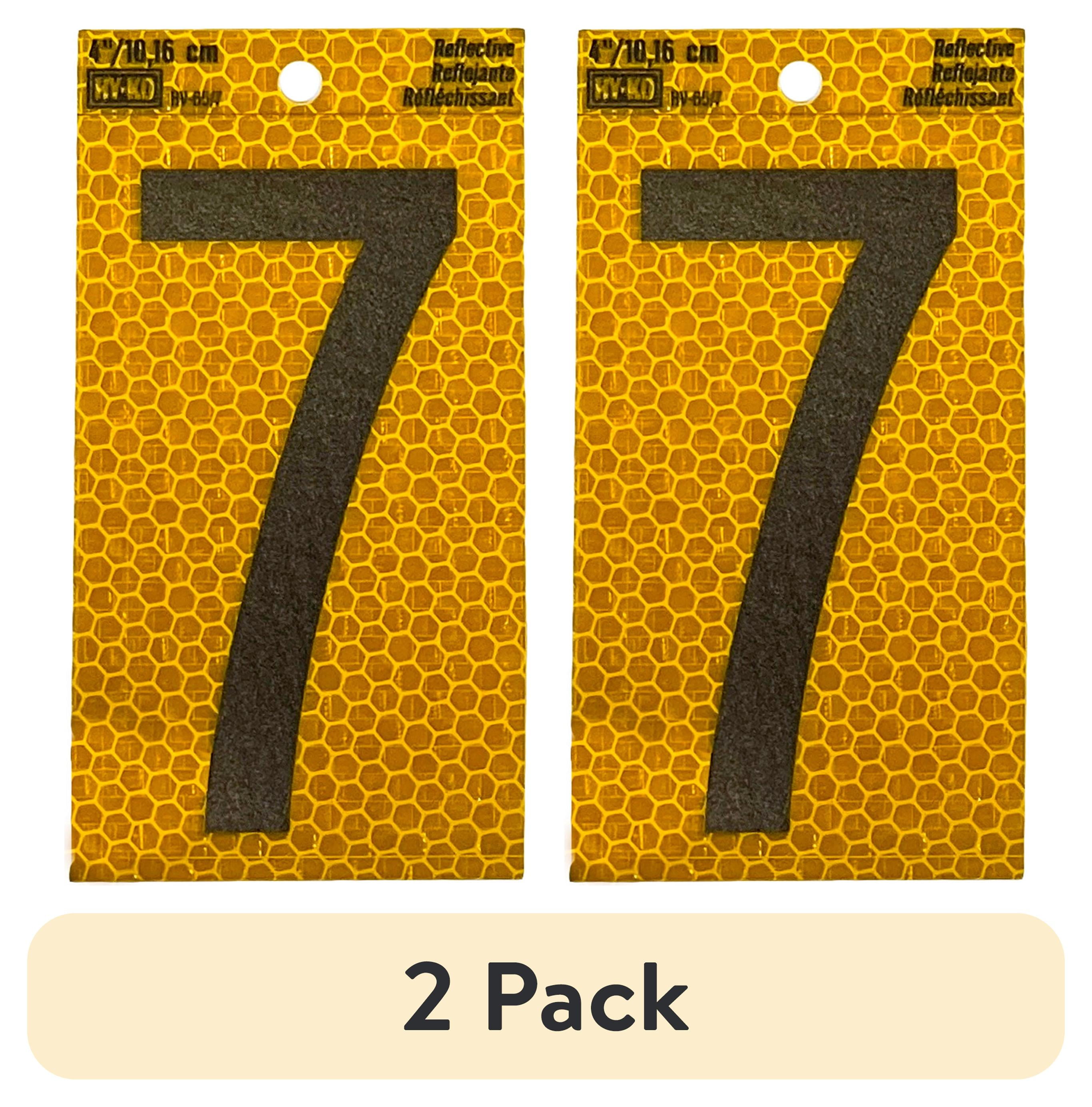 (2 pack) HY-KO 4" Yellow Self-Adhesive Reflective Number 7 - Walmart.com