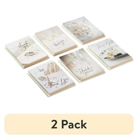 (2 pack) Hallmark Wedding Icons Thank You Notes Greeting Cards with ...