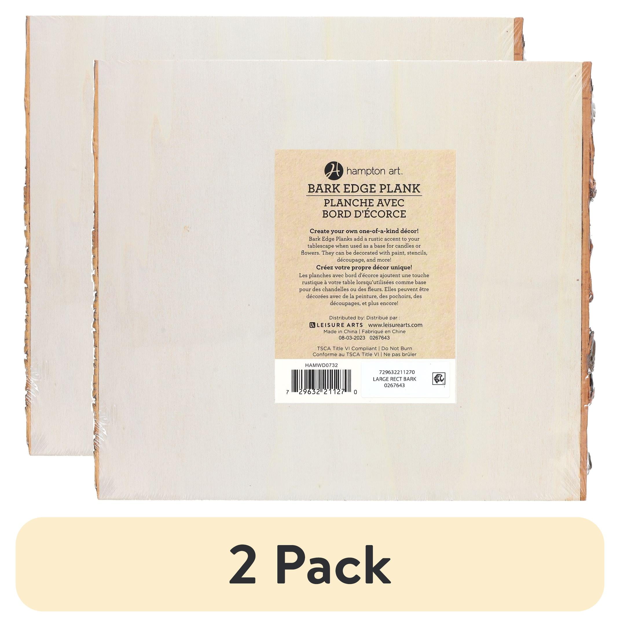 (2 pack) Hampton Art Craft Brown Bark Edge Basswood Rectangle, 9" X 11 ...