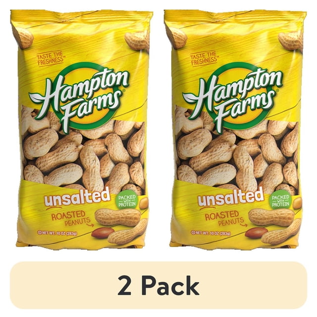 (2 pack) Hampton Farms Unsalted In-Shell Peanuts, 10 oz Bag - Walmart.com