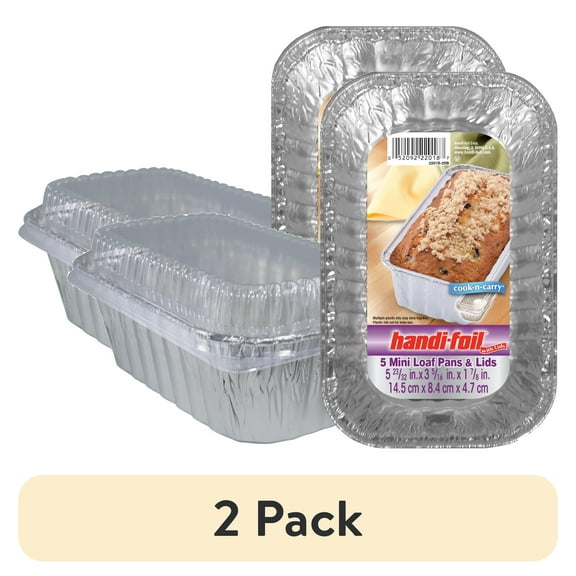 Disposable Foil Mini Pans with Lids 50 Pack, 6.8oz 6.5"x2.5"x1.2 ...