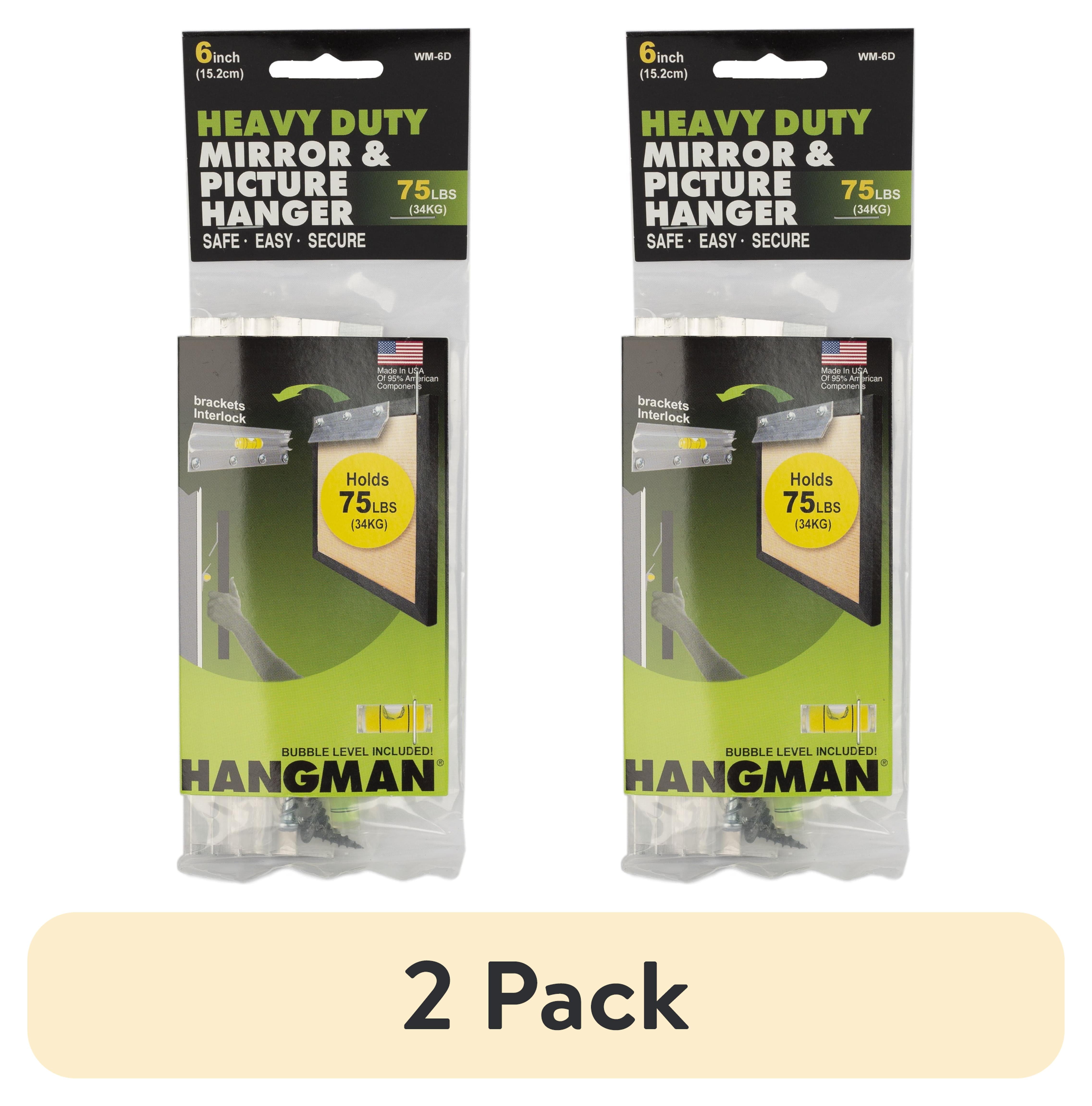 (2 pack) Hangman Heavy Duty Mirror & Picture Hanger - 75 lbs - 1 ...