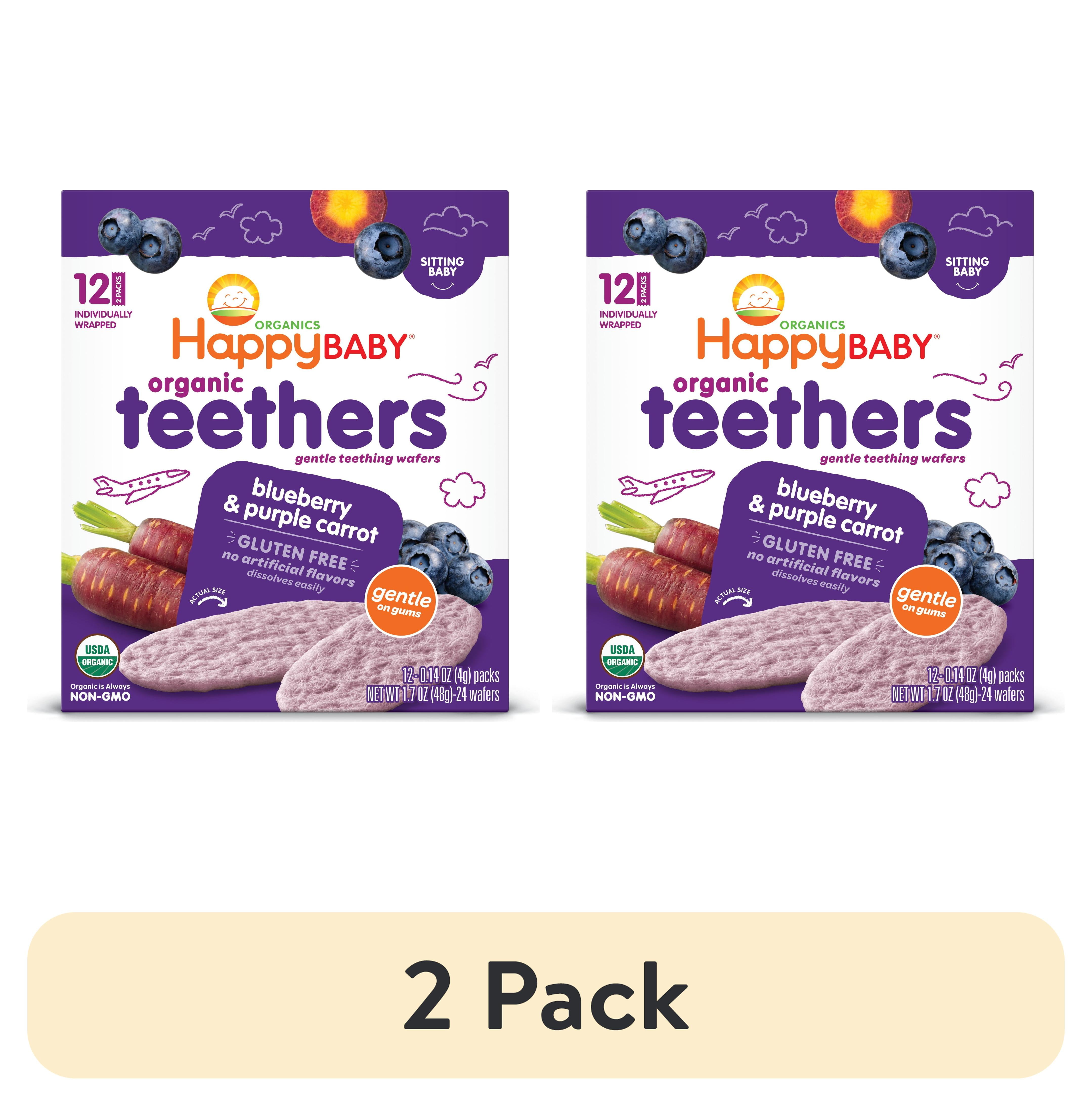 (2 pack) Happy Baby Organics Teethers, Blueberry & Purple Carrot ...