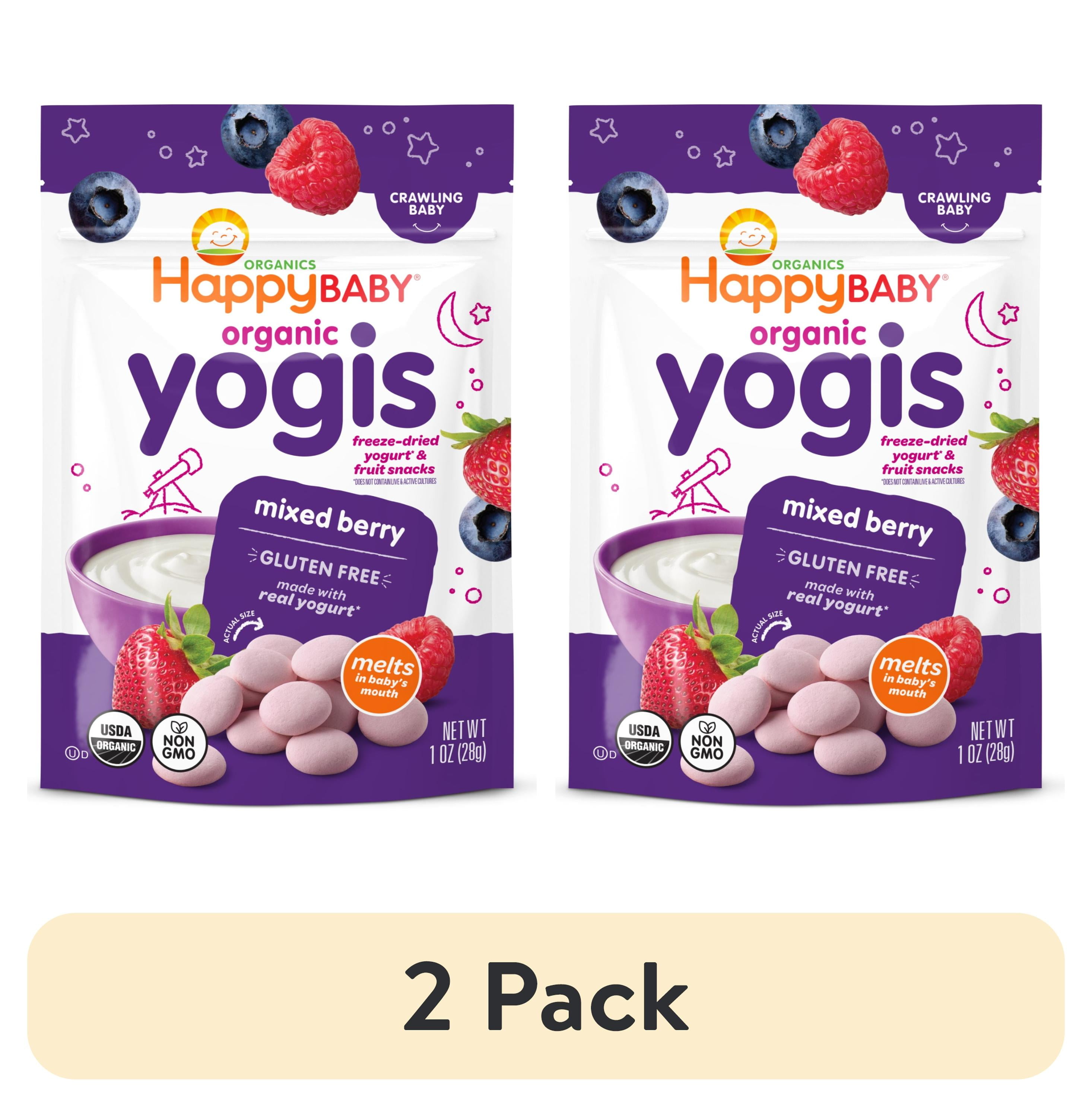 (2 pack) Happy Baby Organics Yogis, Mixed Berry & Yogurt Organic Freeze ...