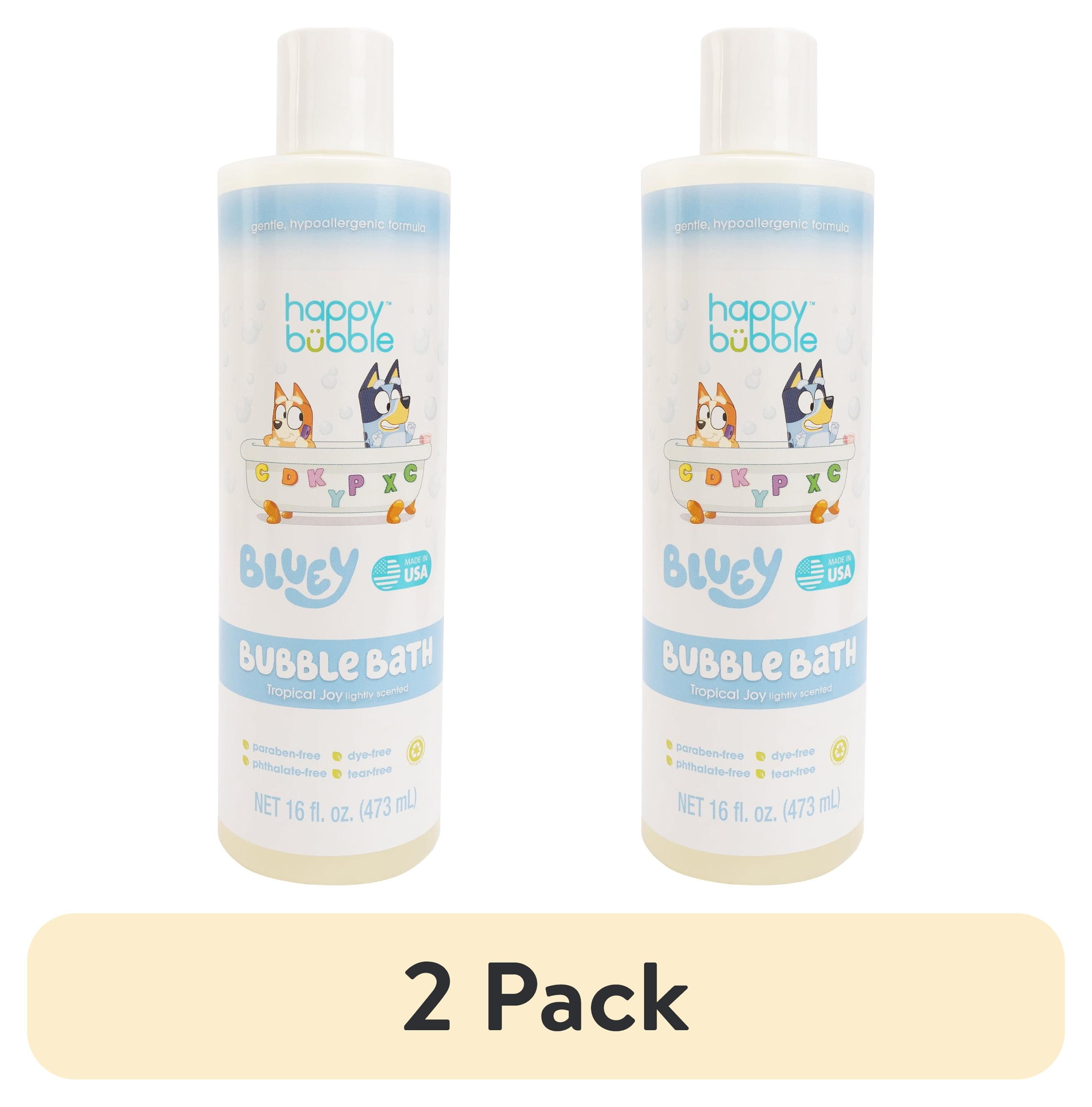 (2 pack) Happy Bubble Bluey Bubble Bath, Rainbow Raspberry Scented ...