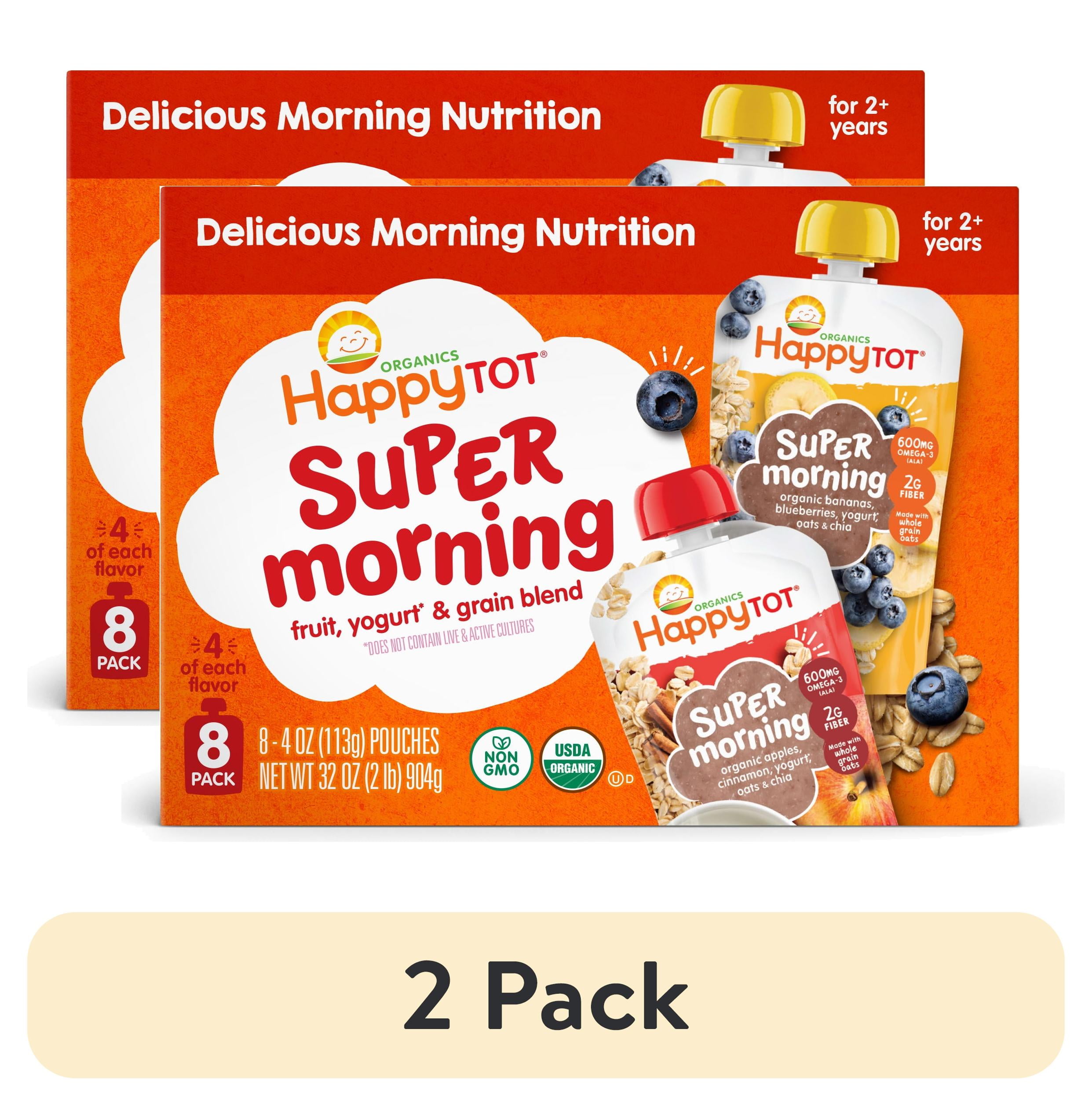 (2 pack) Happy Tot Organics Super Morning Stage 4 Toddler Food, 2 ...