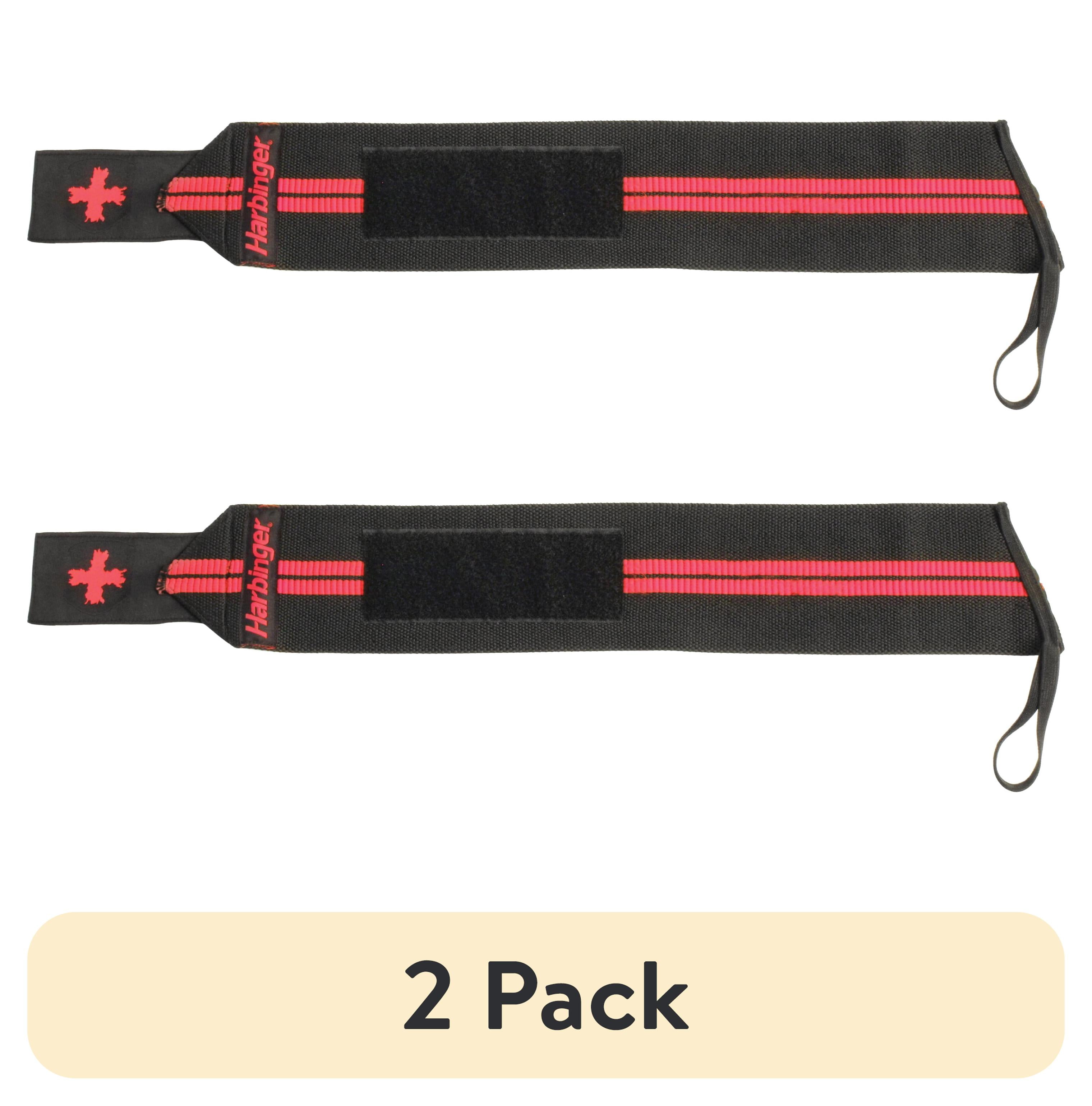 (2 pack) Harbinger Red Line 18" Black Wrist Wraps, Wrist and Thumb Support During Weight Lifting ...