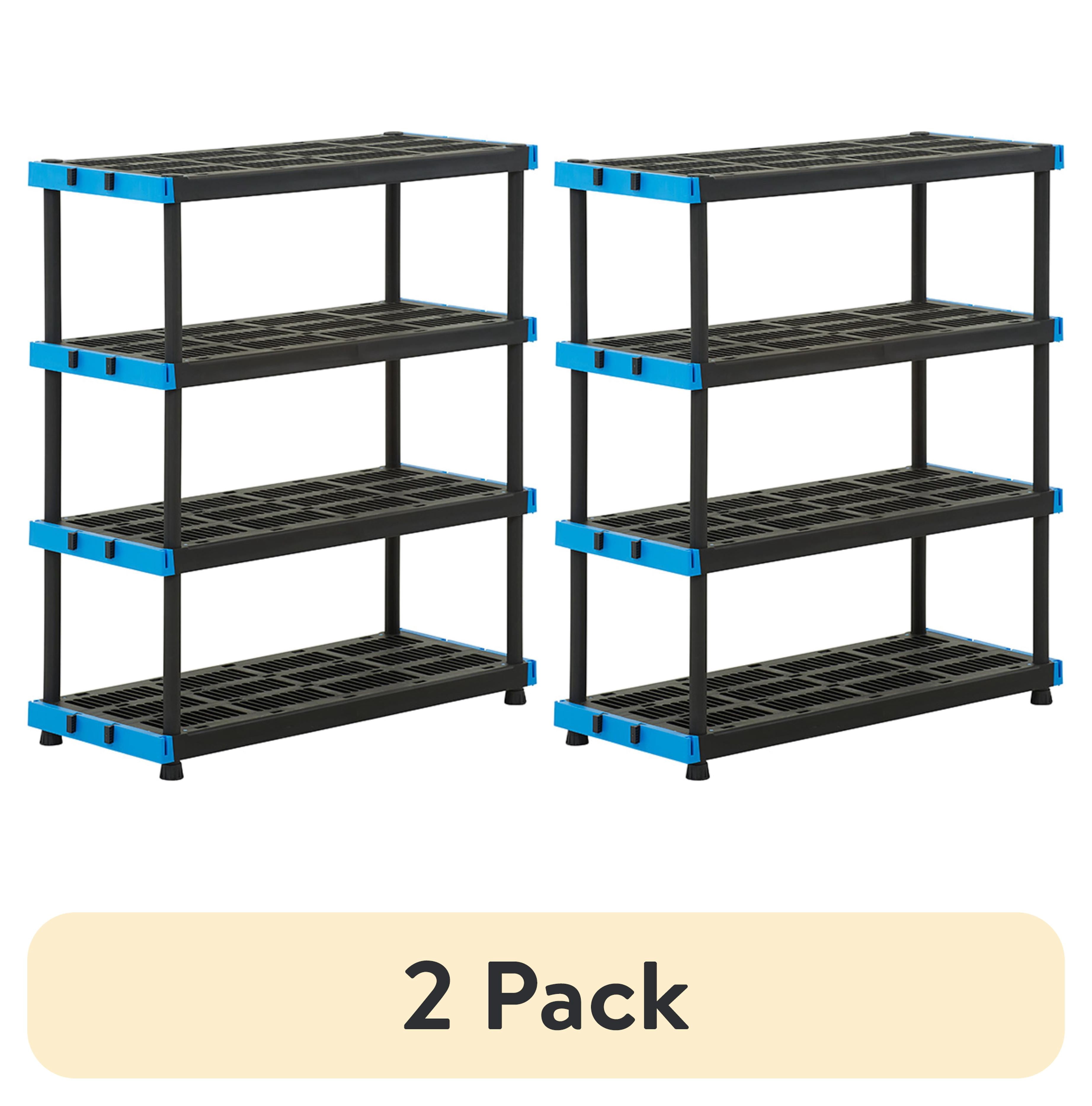 (2 pack) Hart Black & Blue Plastic 4-Tier 48" W x 20" D x 53" H, 800lb ...