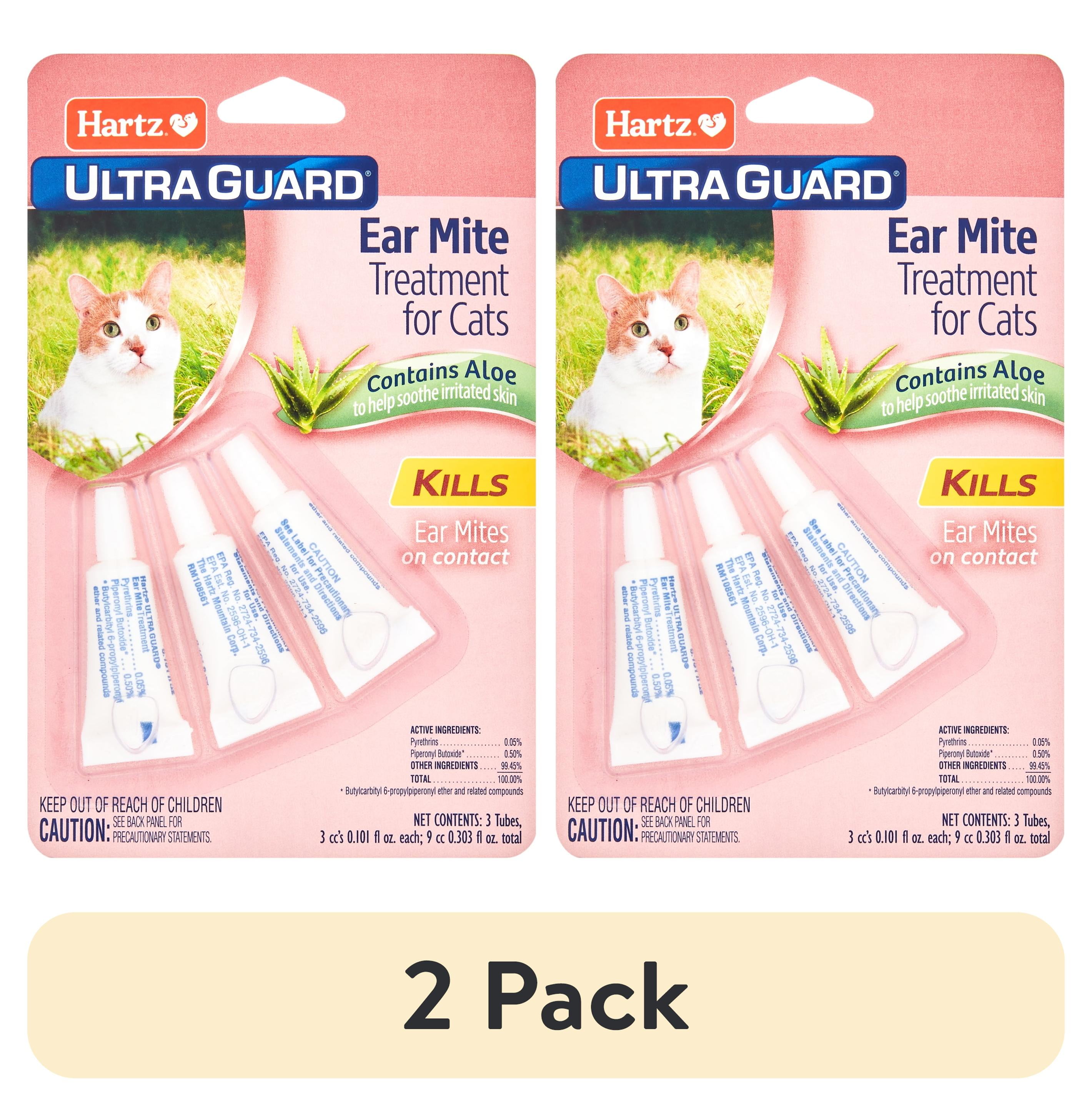 (2 pack) Hartz UltraGuard Ear Mite Treatment for Cats, 0.101oz ...