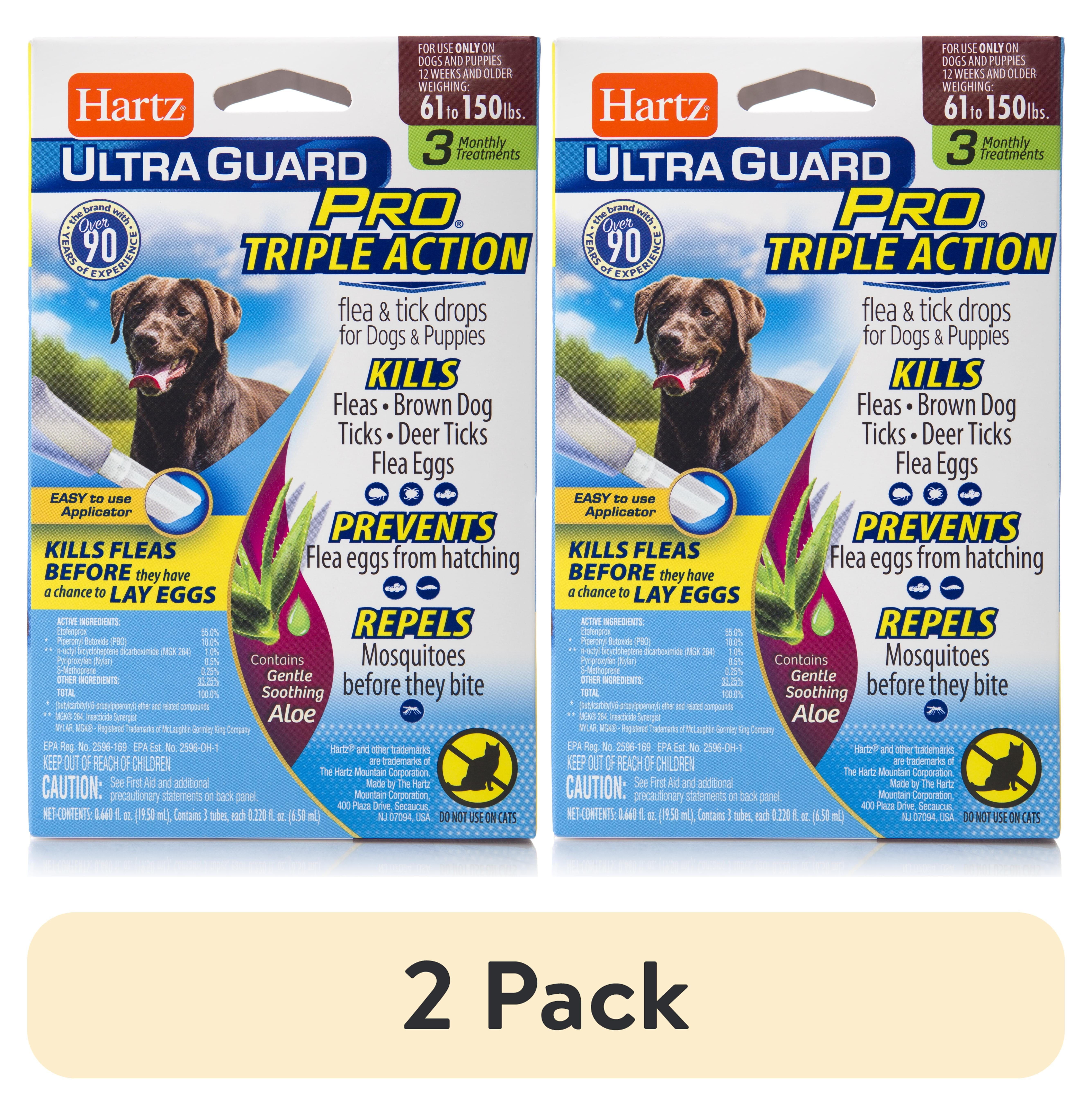 (2 pack) Hartz UltraGuard Pro with Aloe Flea & Tick Drops for Dogs 61 ...