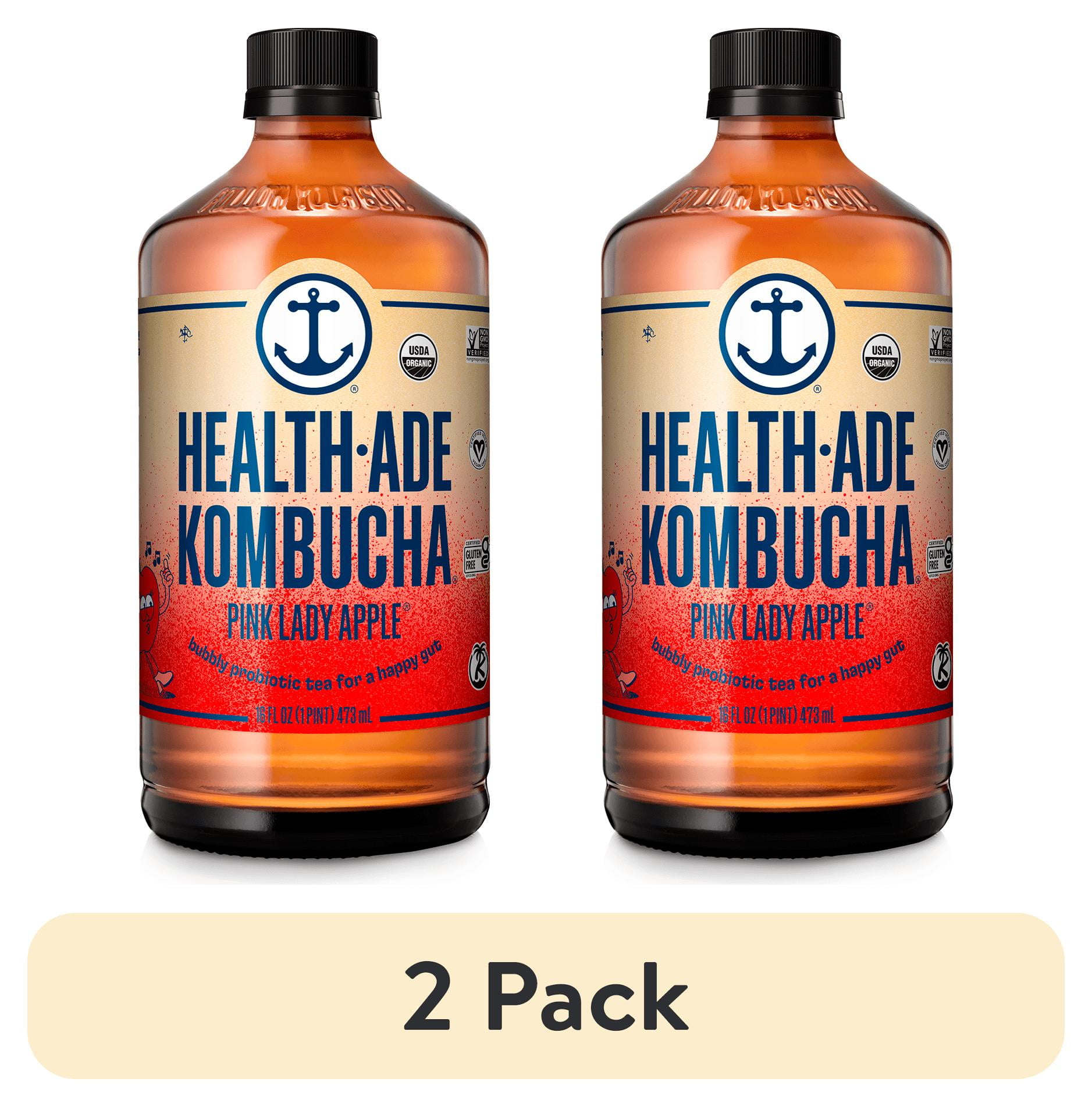 (2 pack) Health-Ade Pink Lady Apple Kombucha, 16 fl oz - Walmart.com
