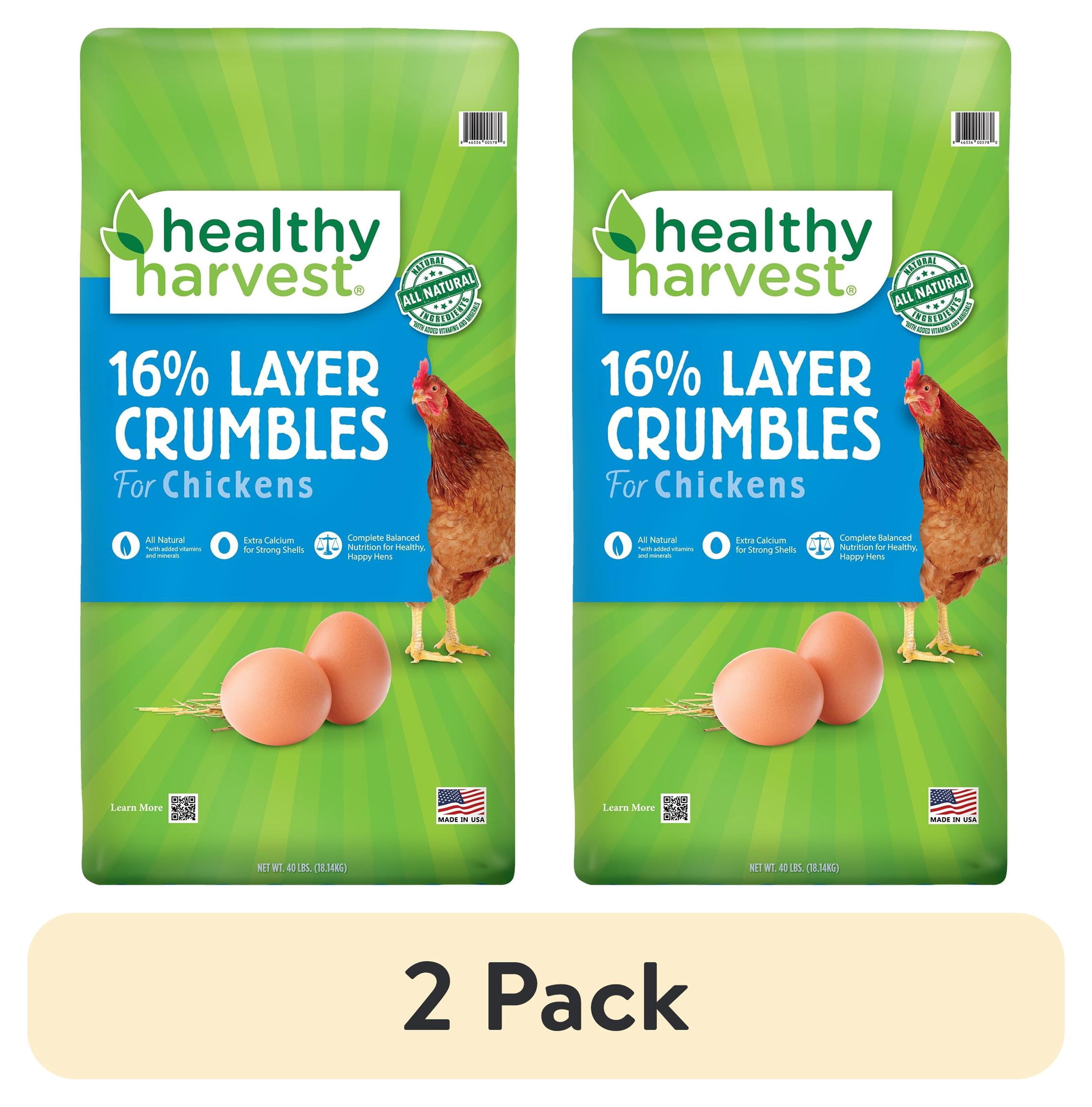 (2 pack) Healthy Harvest 16% Layer Crumbles Feed for Egg Laying ...
