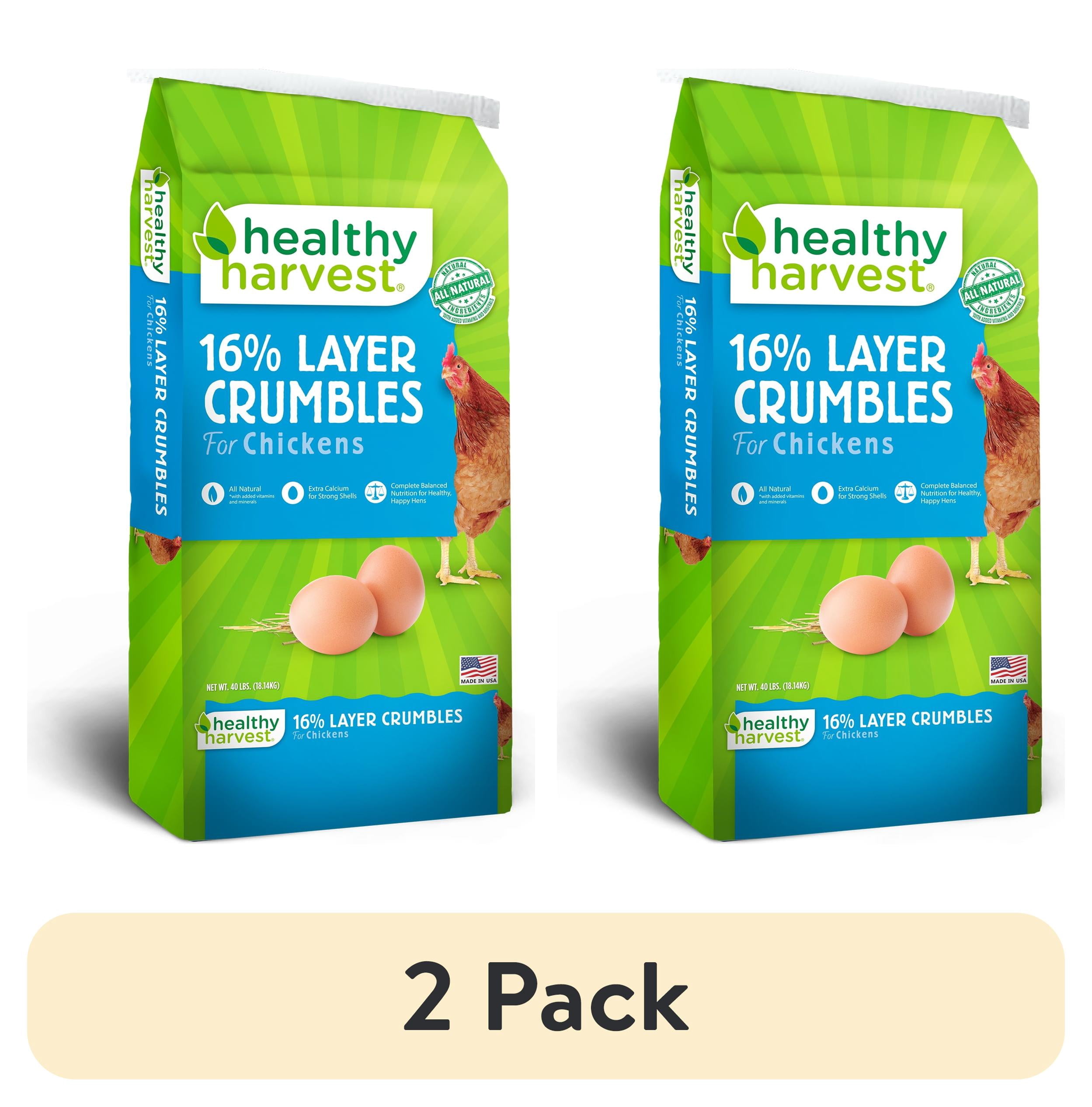 (2 pack) Healthy Harvest 16% Layer Crumbles Feed for Egg Laying ...
