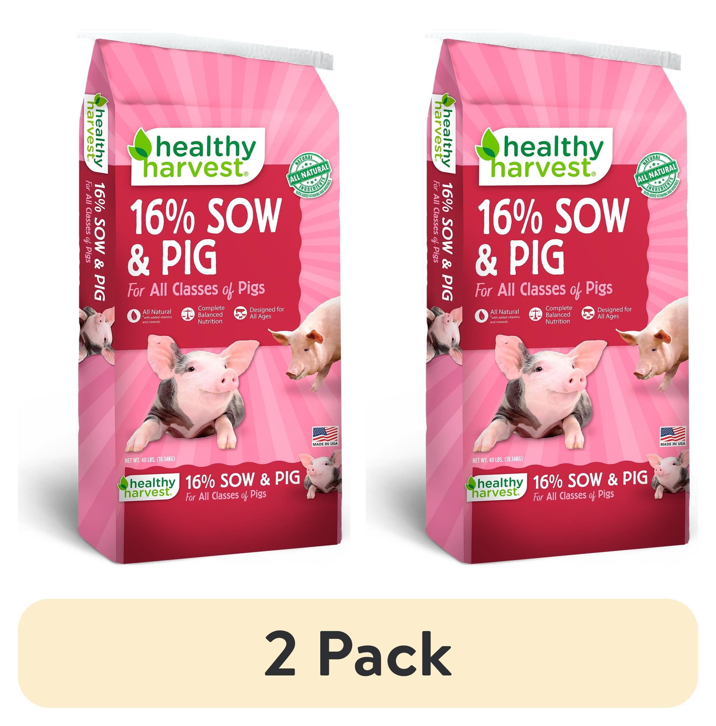 (2 pack) Healthy Harvest 16% Sow & Pig Pellet Feed, 40 lb Bag - Walmart ...
