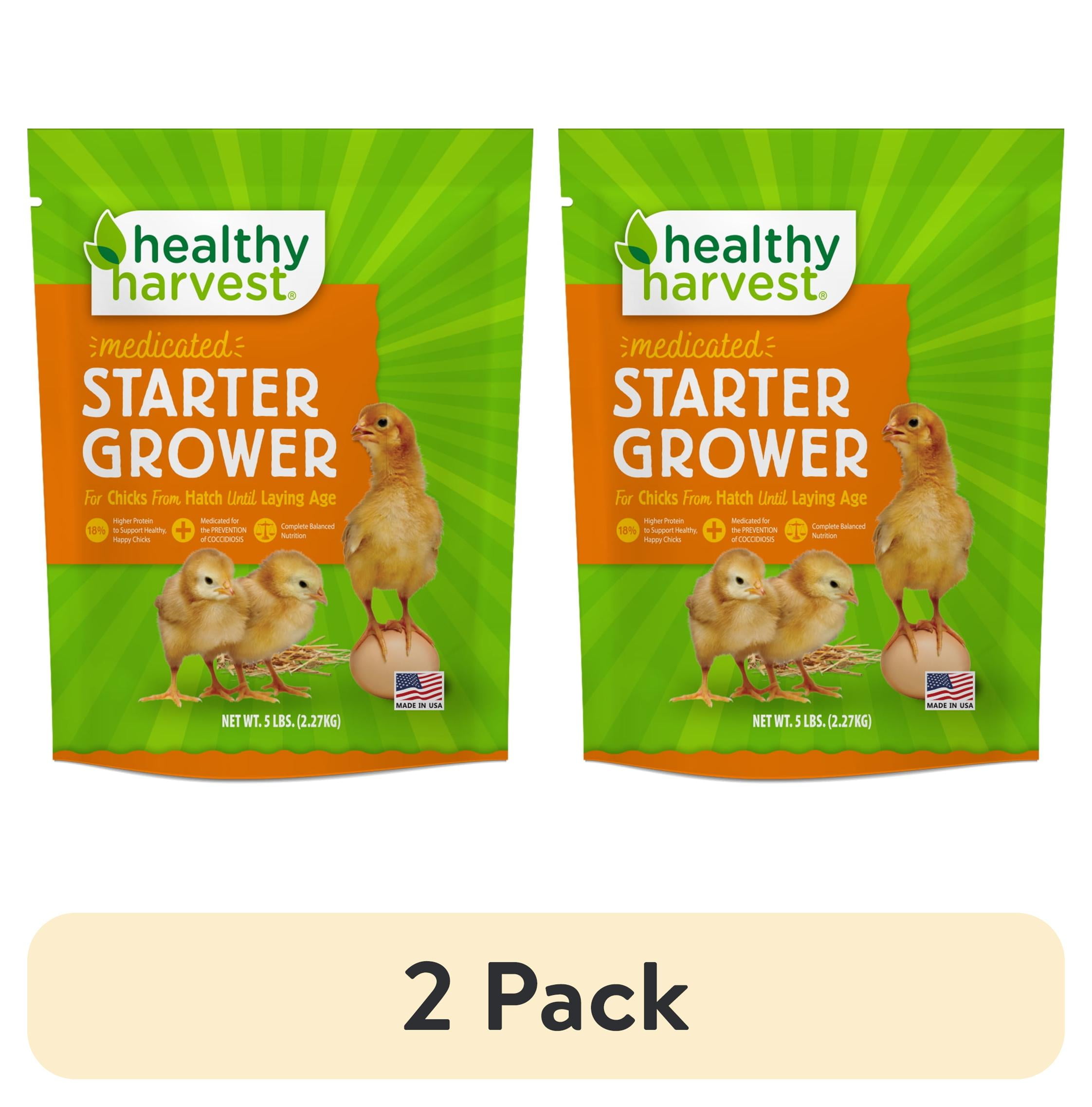 (2 pack) Healthy Harvest Medicated Starter Crumble Feed for Baby Chicks ...