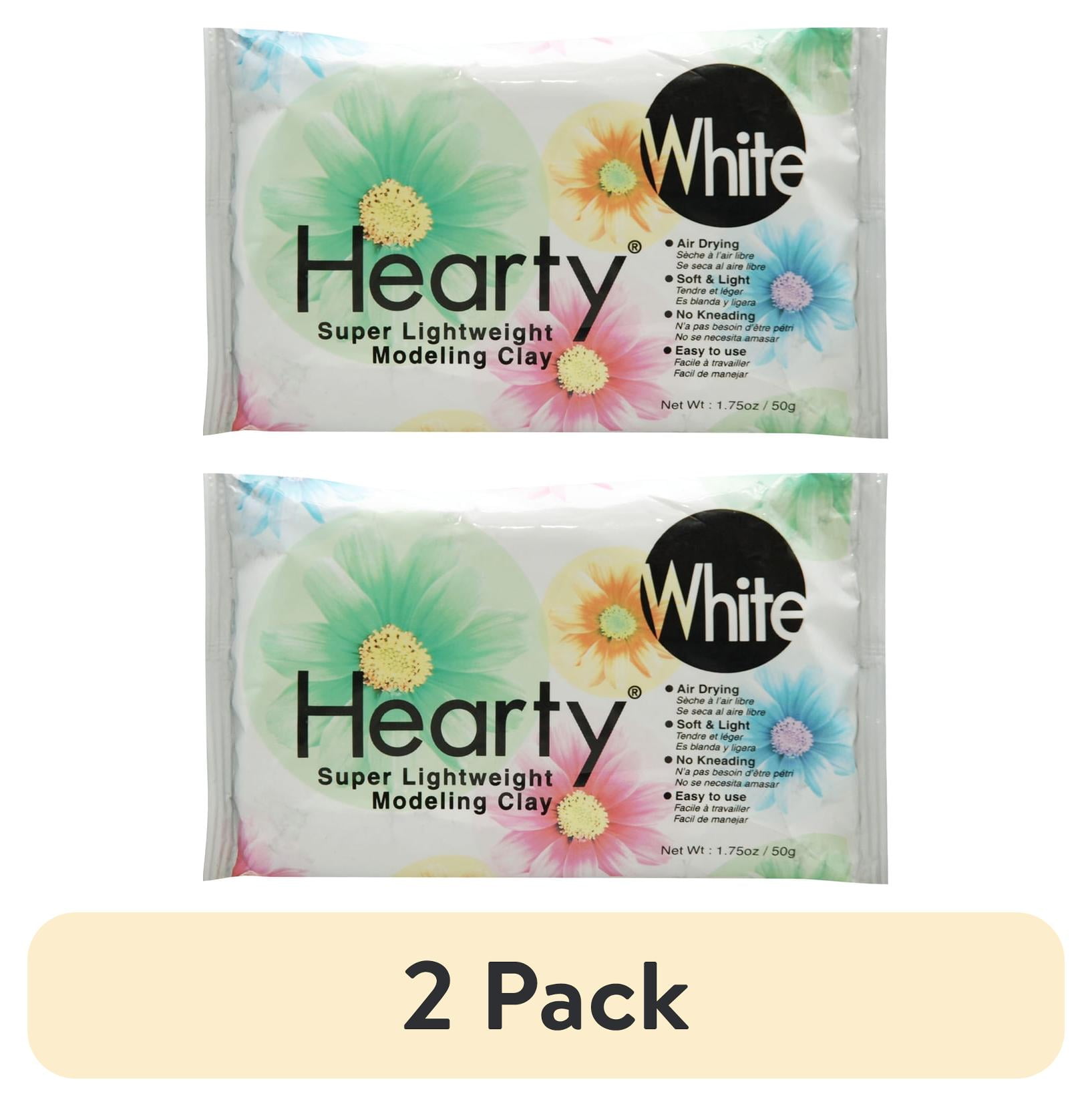 (2 pack) Hearty Super Lightweight Air Dry Clay, White, 1.75 oz ...