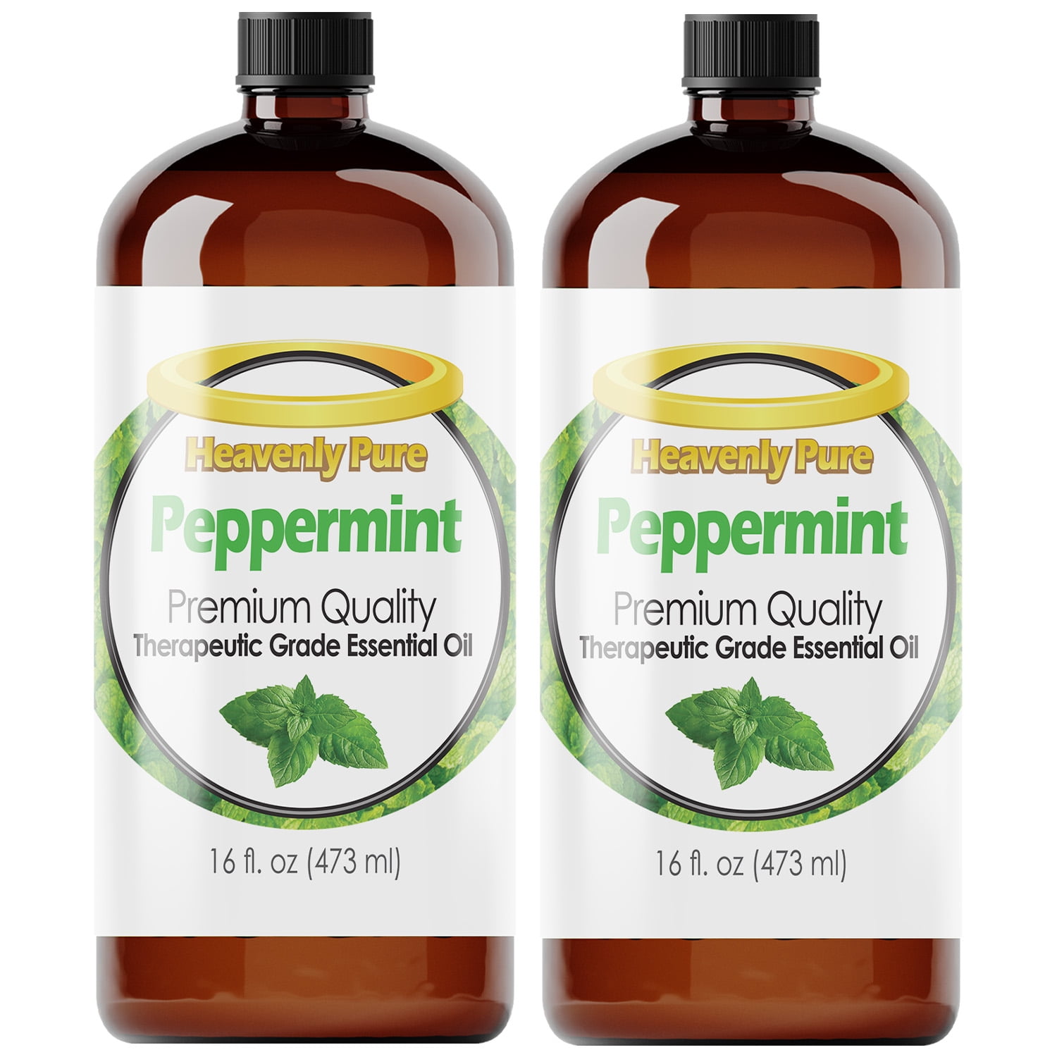 (2 pack) Heavenly Pure - Peppermint Essential Oil (Huge 16 oz ...