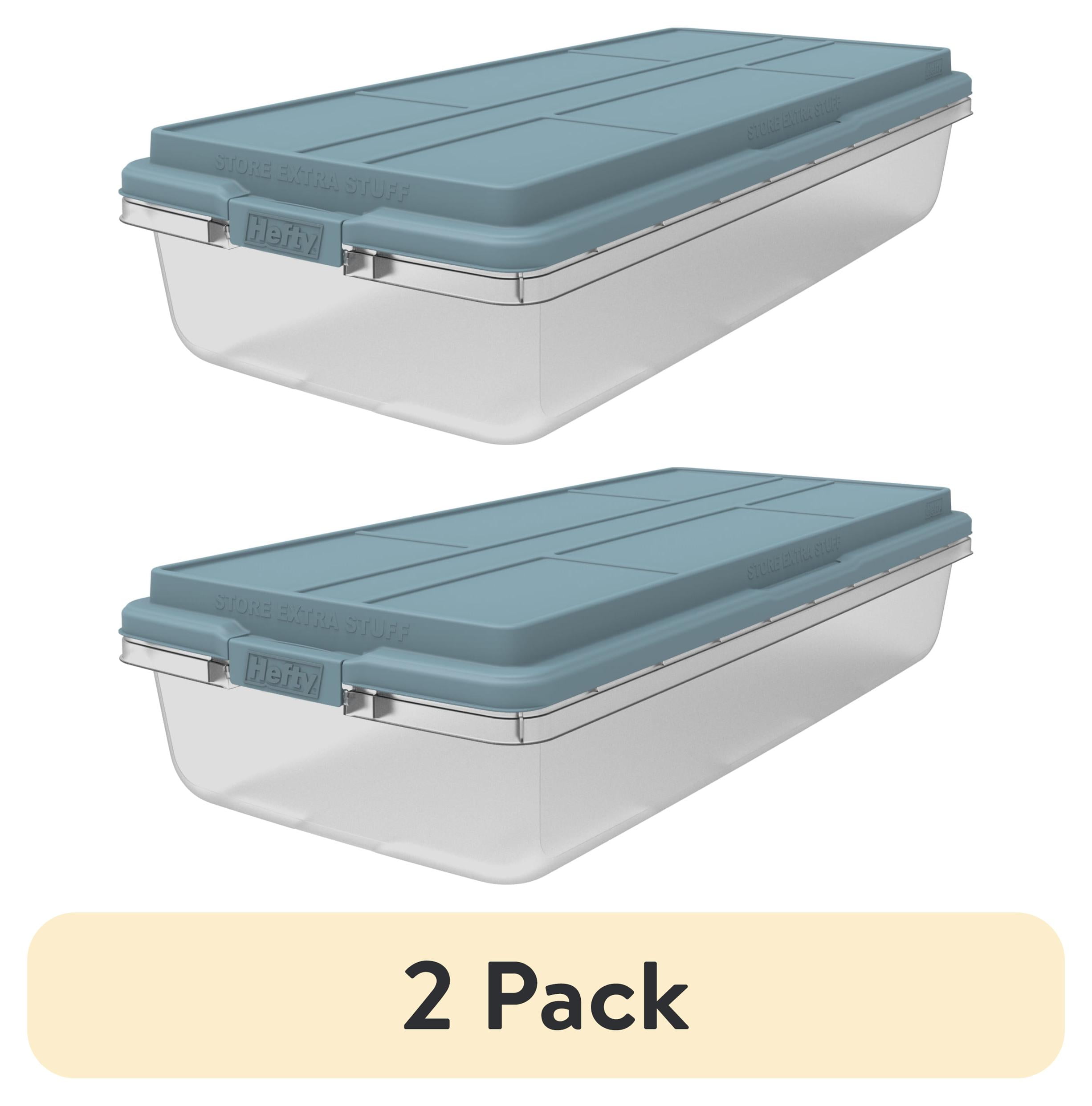 (2 pack) Hefty, 63 Quart Clear Storage Bin, Latched Storage Container ...