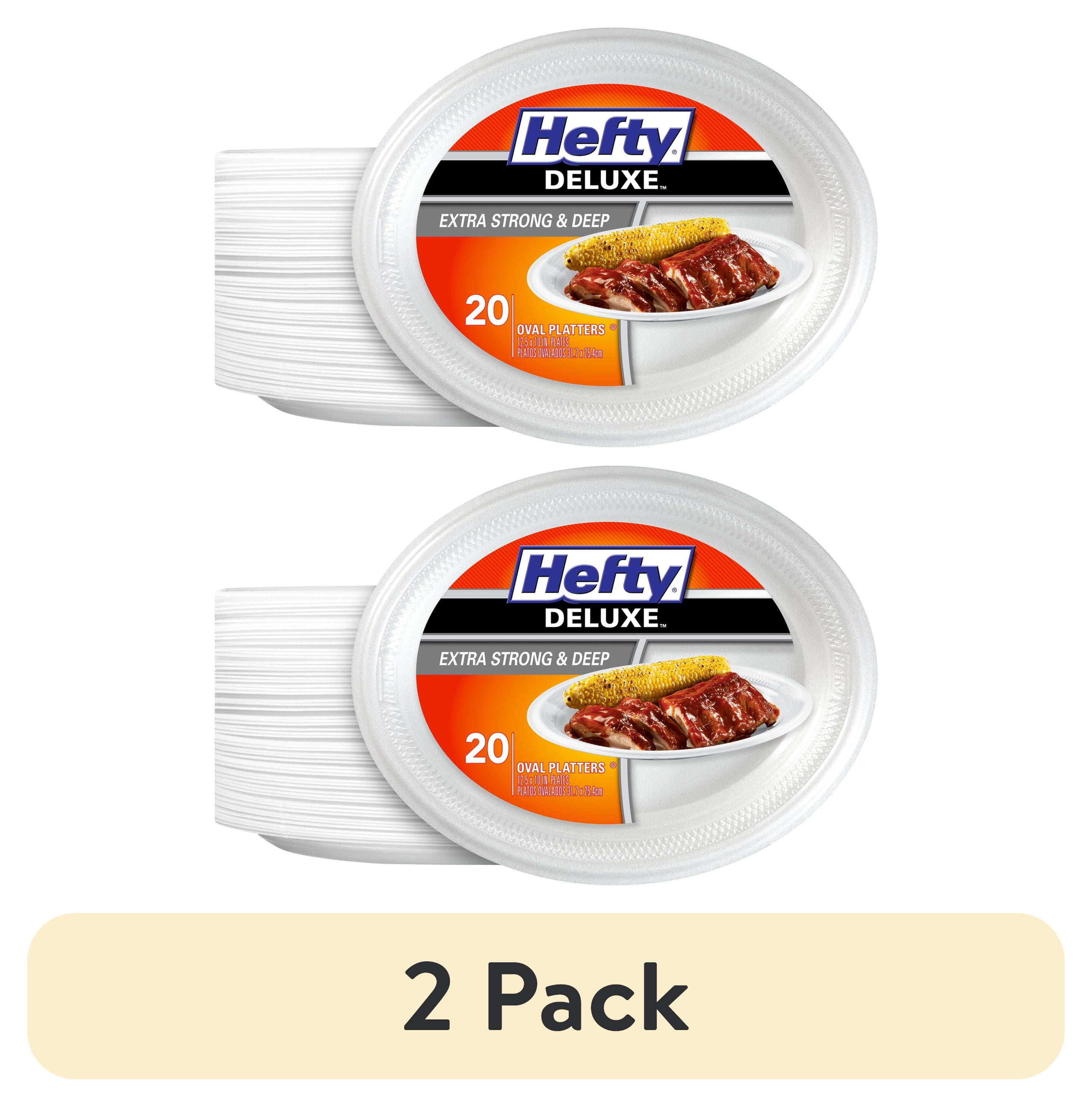 (2 pack) Hefty Deluxe Extra Strong and Deep Disposable Foam Oval Plates ...
