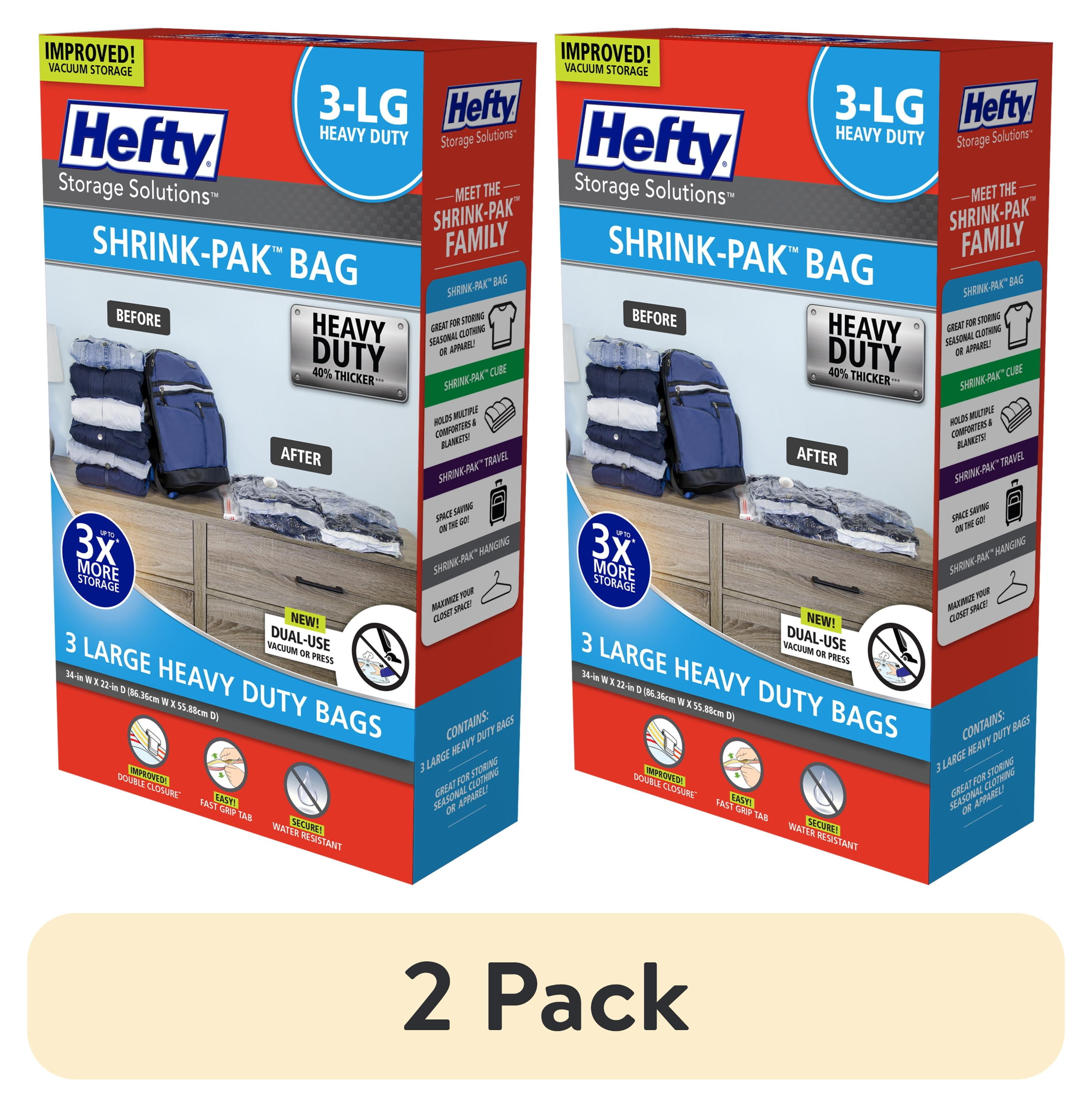 (2 pack) Hefty Shrink-Pak 3 Large Heavy Duty Vacuum Compression Bags ...