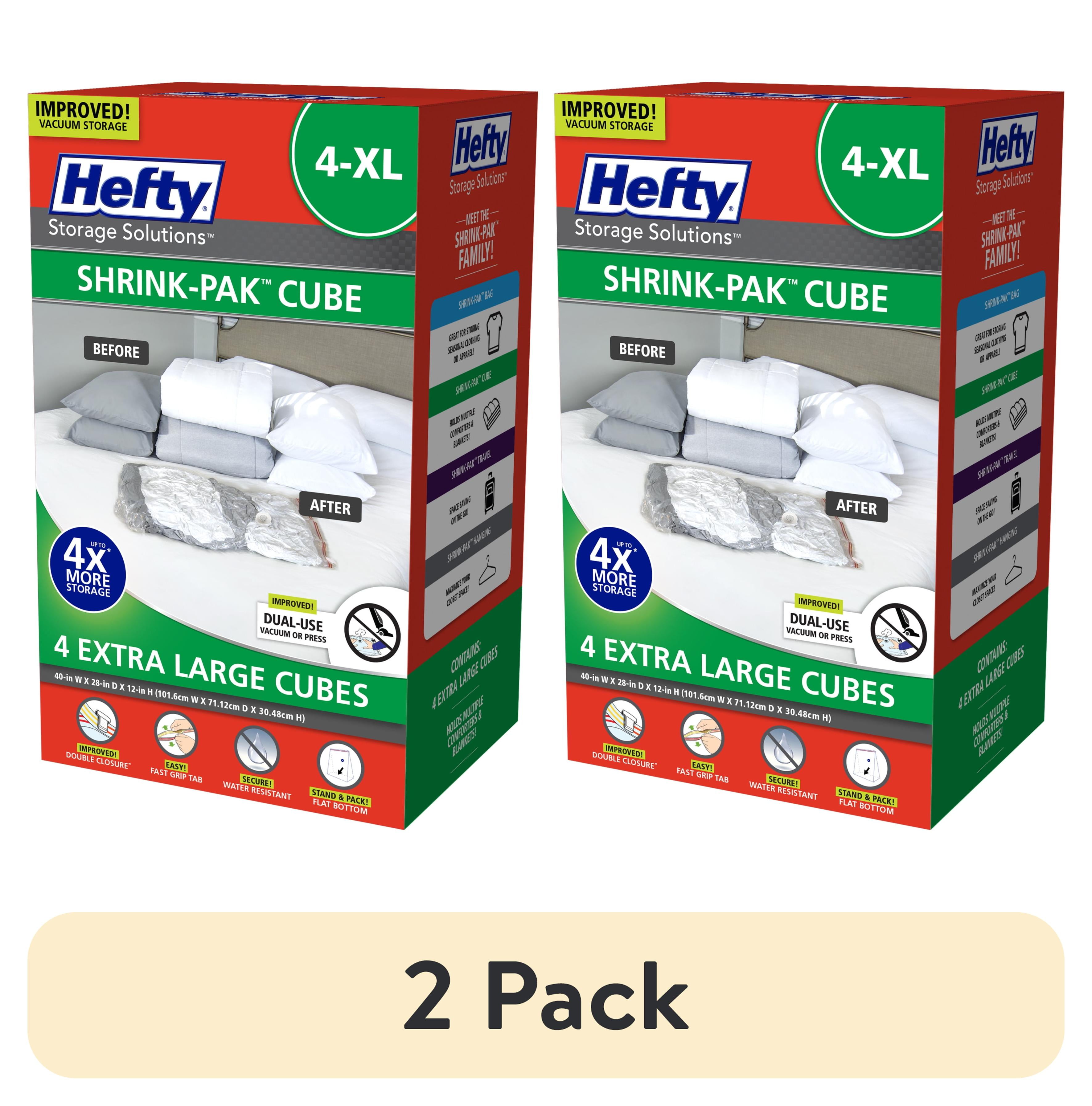 (2 pack) Hefty Shrink-Pak 4 Extra-Large Vacuum Compression Storage ...