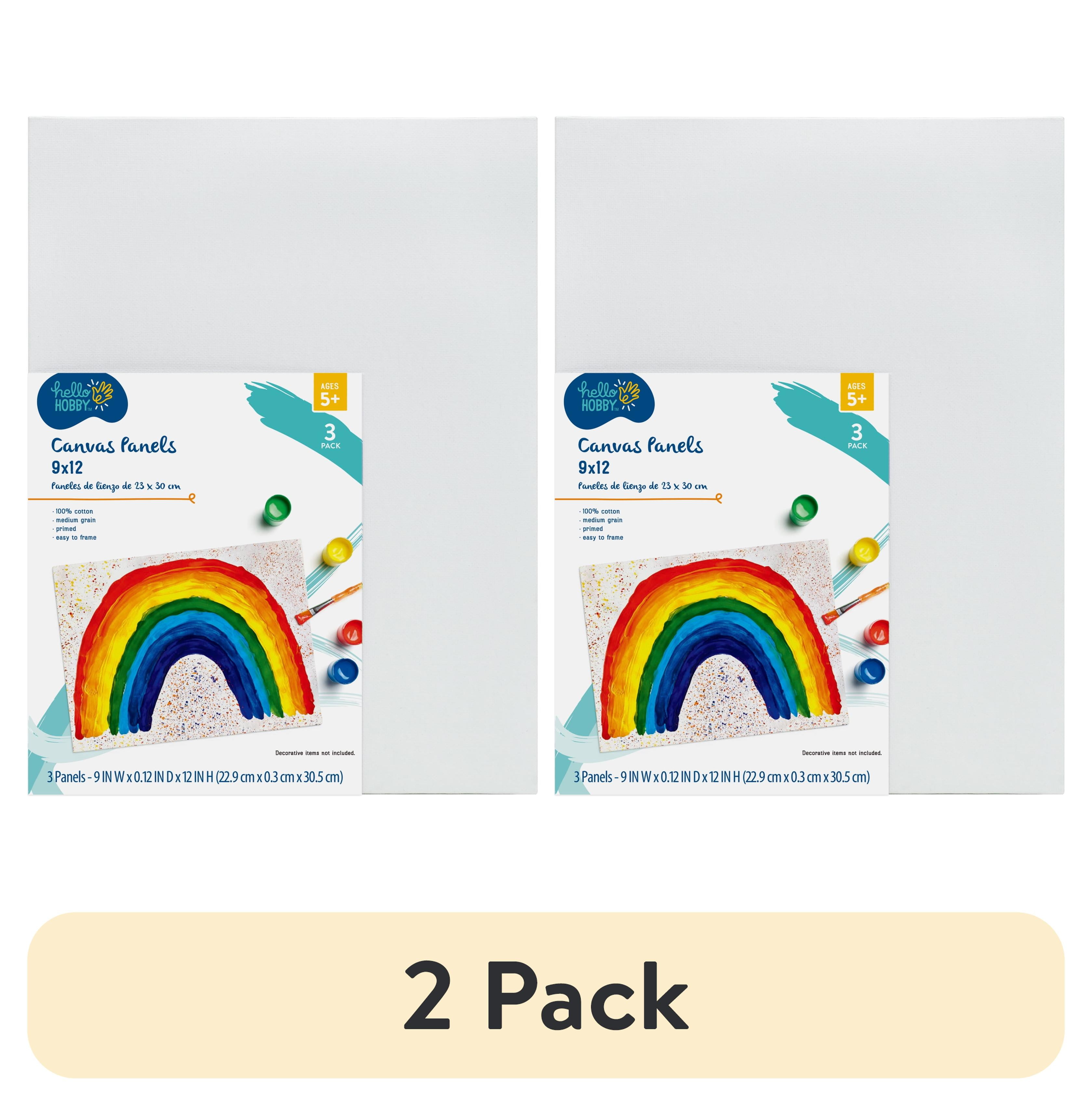 (2 pack) Hello Hobby 9" x 12" Canvas Panels, 3 Count - Walmart.com